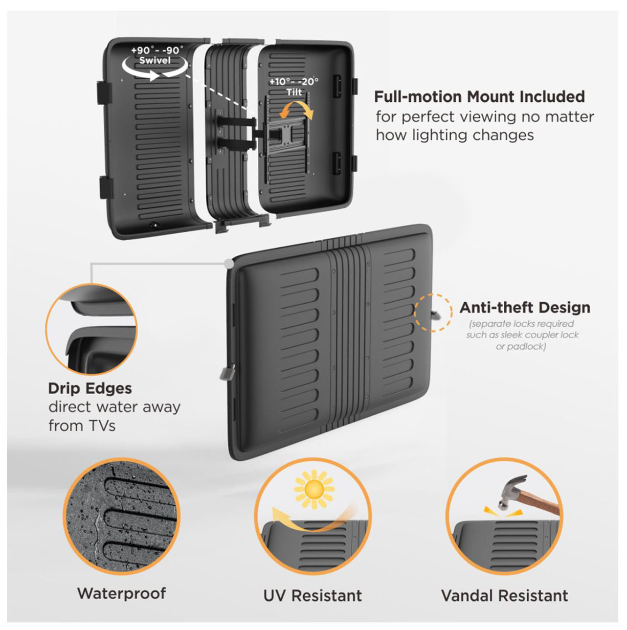 Outdoor TV Enclosure | 44" - 65" Screen Sizes | Displays2Go