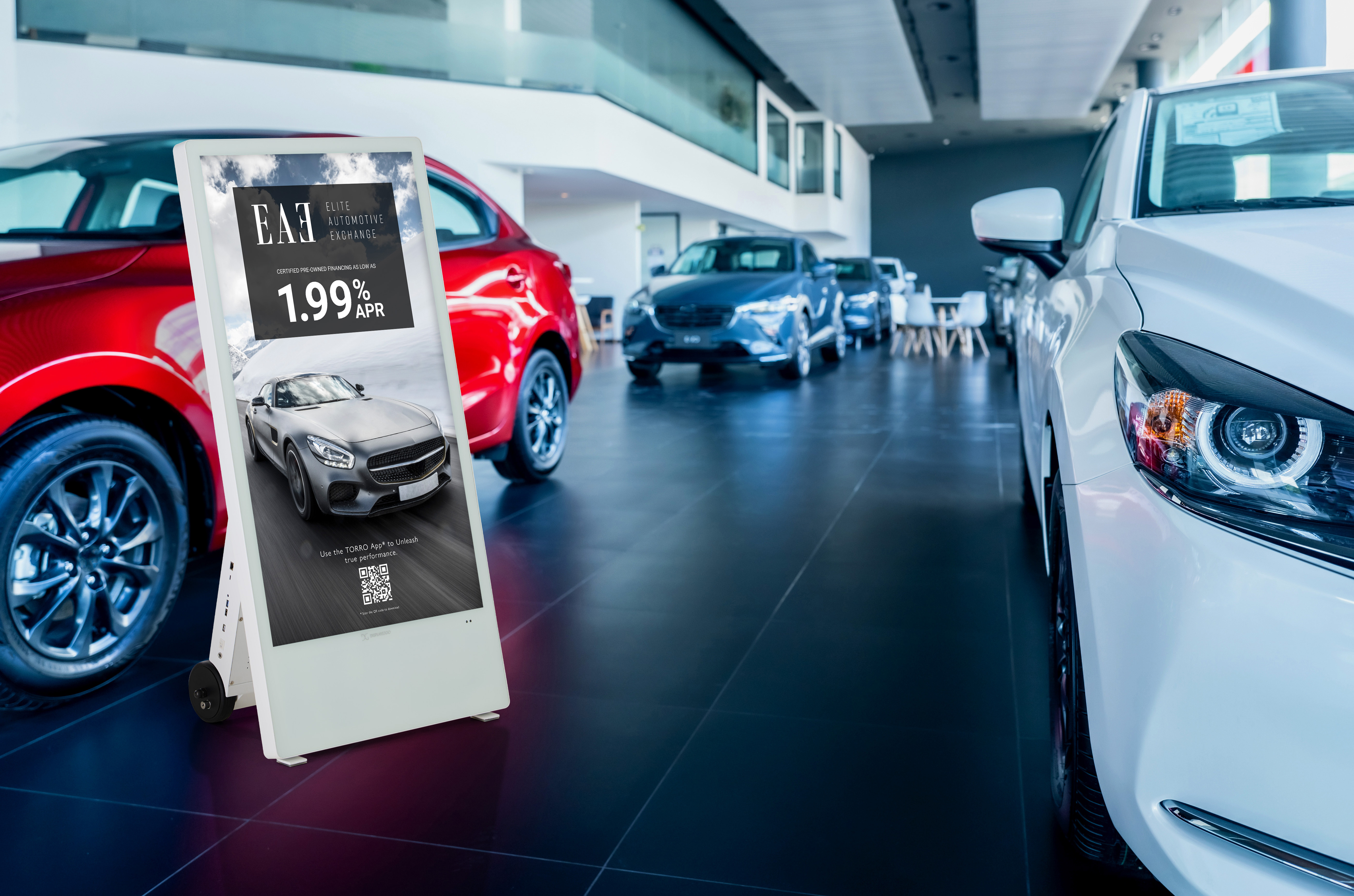Indoor Mobile Digital Signage | Portable A-Frame Sign | Displays2Go