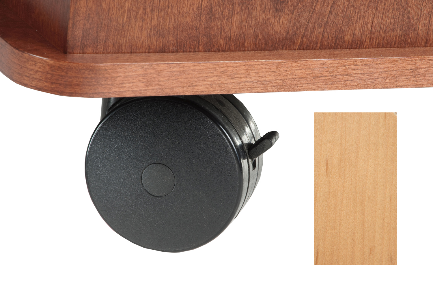 Honey Maple Veneer Dual Monitor Trolley | For Two 125 lbs Screens ...
