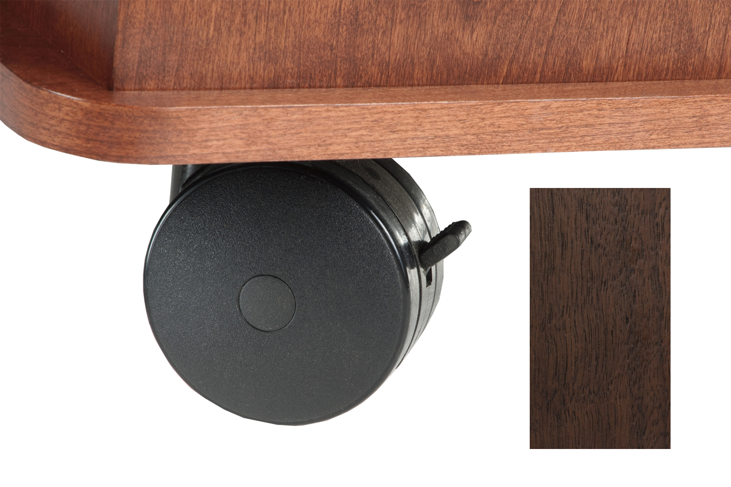 Natural Walnut Veneer Dual Monitor Trolley | Wood Finish | Displays2Go