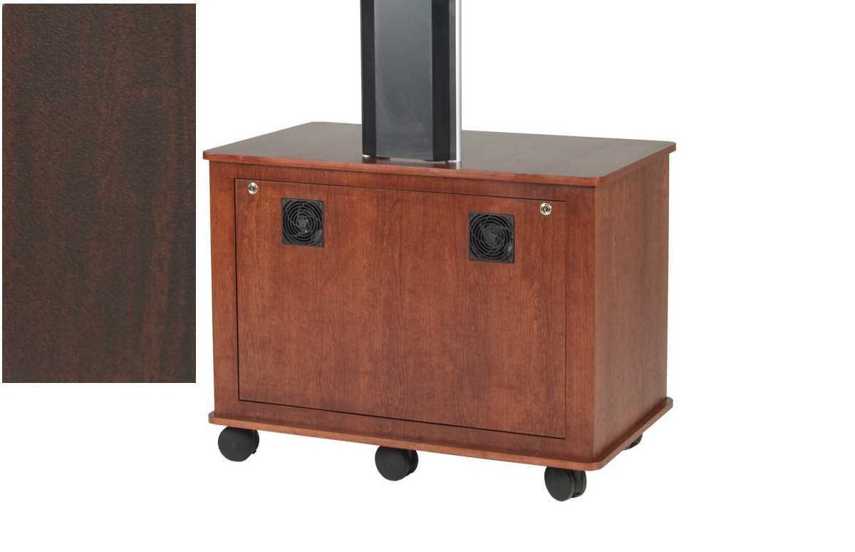 Mahogany Laminate Dual Monitor Trolley | VESA Compatible | Displays2Go