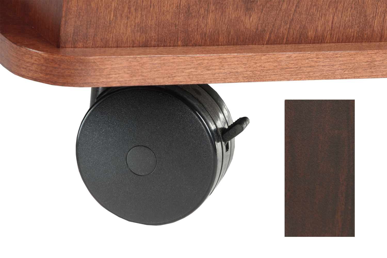 Mahogany Laminate Dual Monitor Trolley | VESA Compatible | Displays2Go