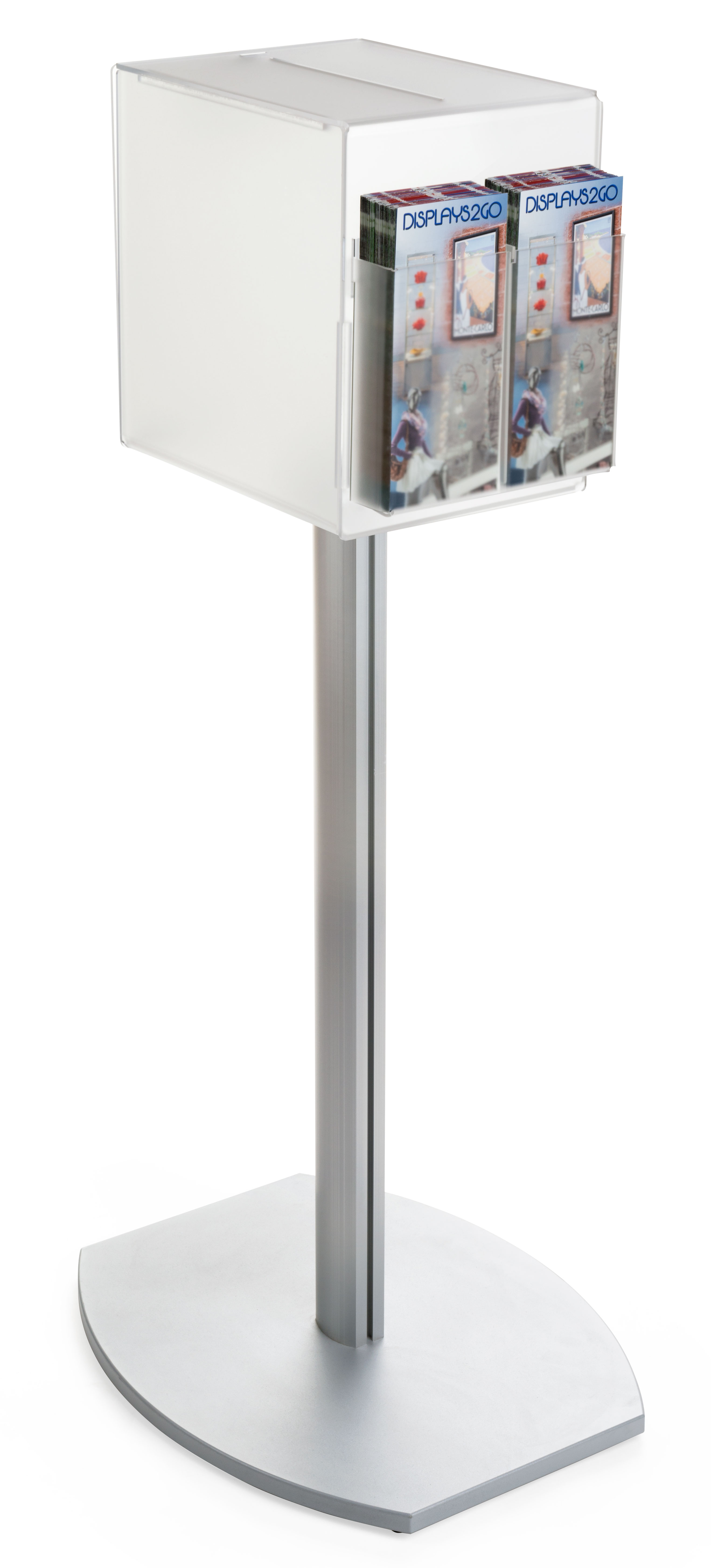Pedestal Suggestion Box Stand with Lock | Frosted for Privacy | Displays2Go