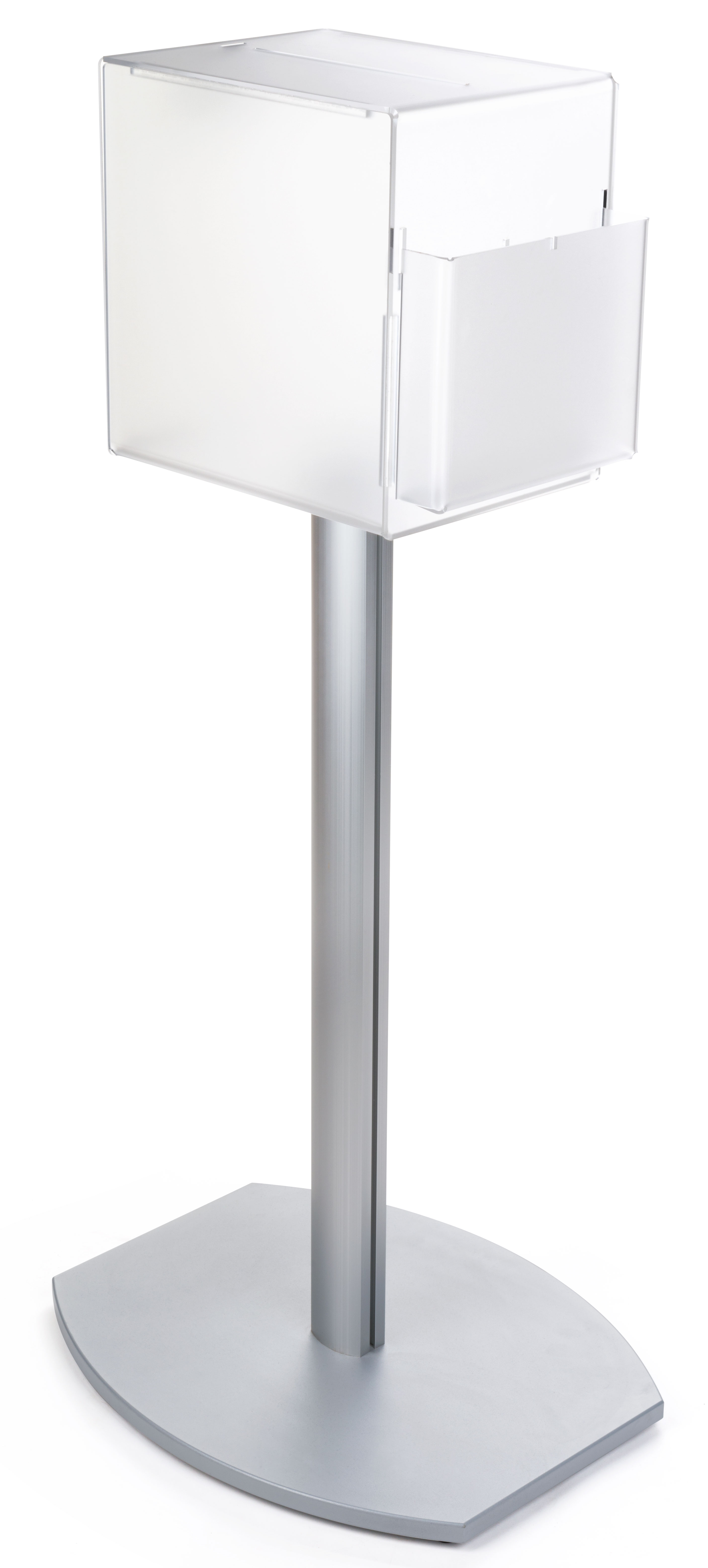 Pedestal Suggestion Box Stand with Lock | Frosted for Privacy | Displays2Go