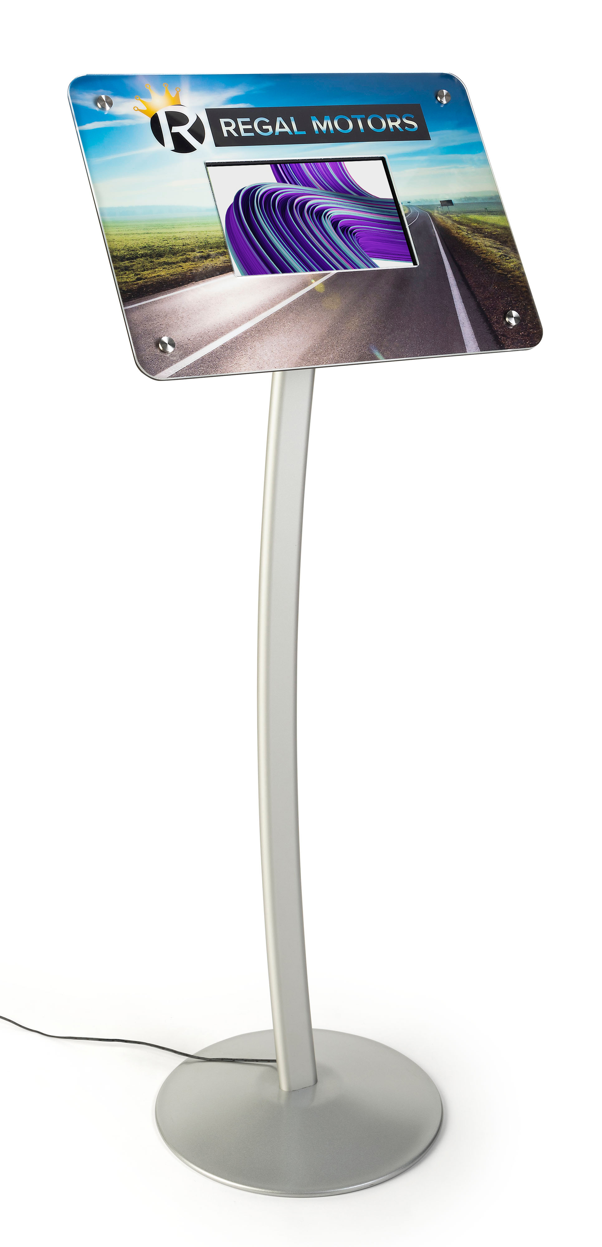 Small Digital Signage Stand | Portable Sign with Custom Graphic ...