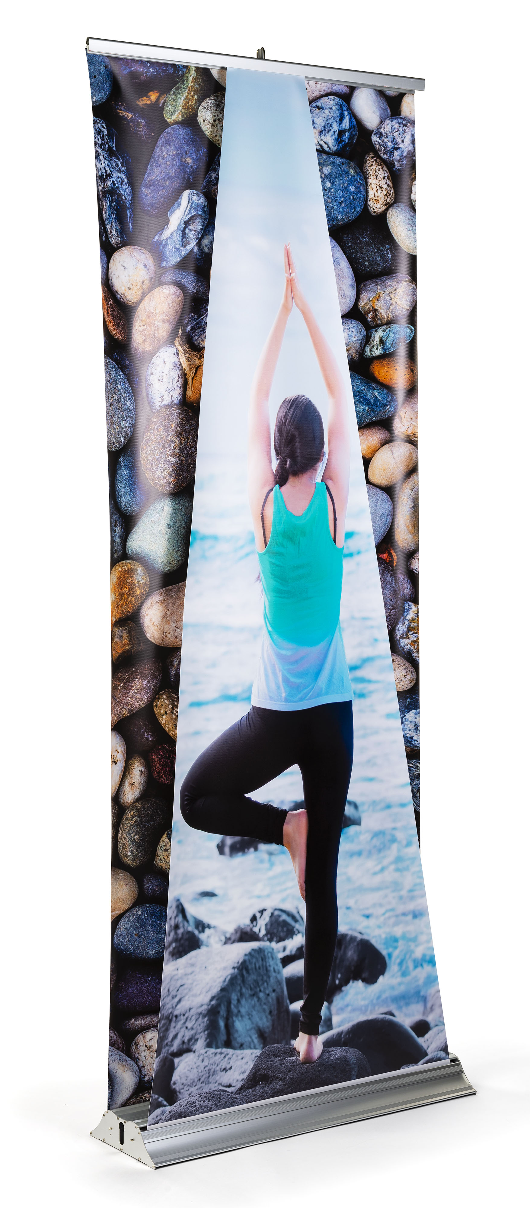 Dual Layer 3D Roller Banner Display | Pyramid Front Panel