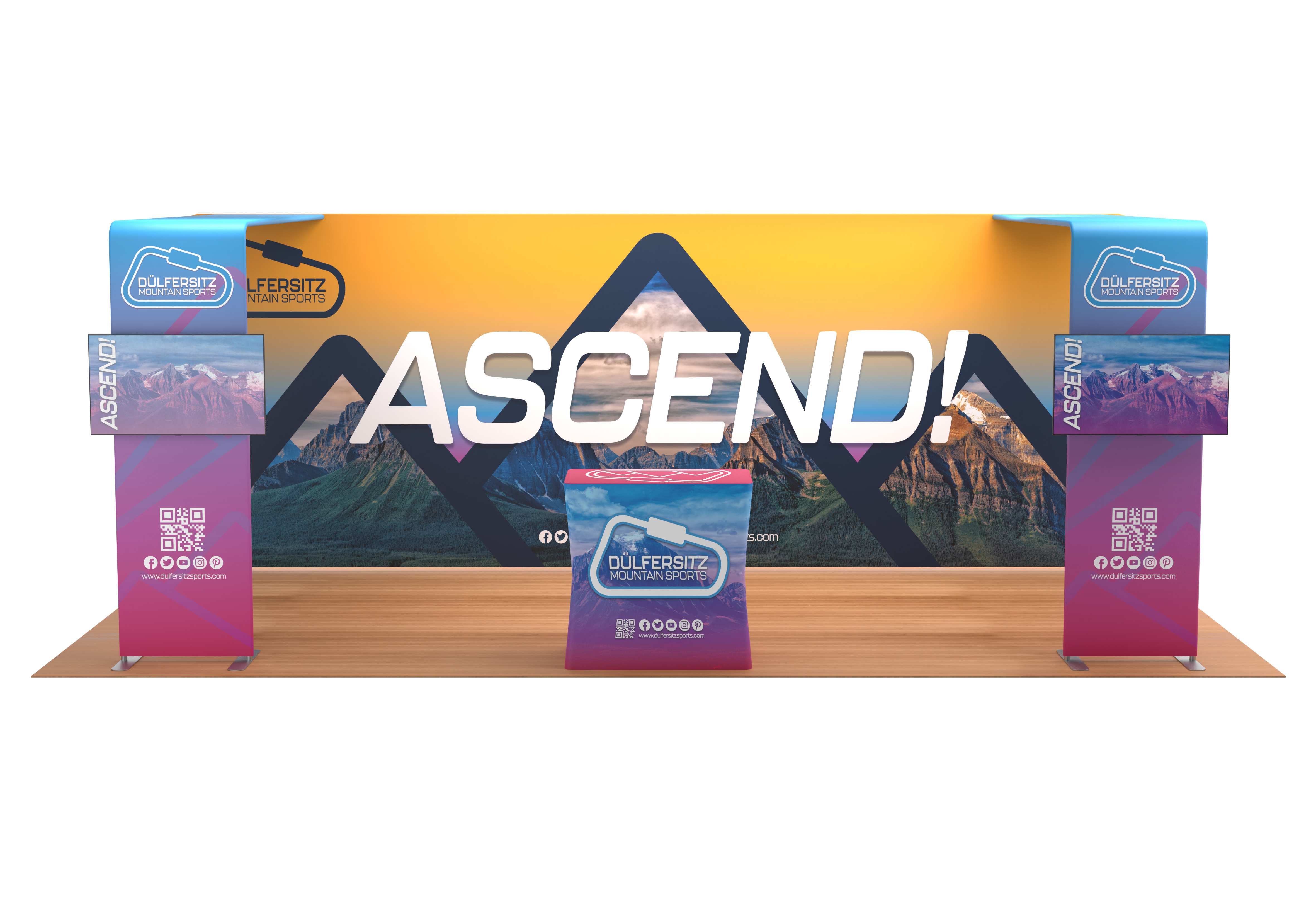 10x20 Pop Up Tradeshow Booth | Dual Monitor Mounts | Displays2Go