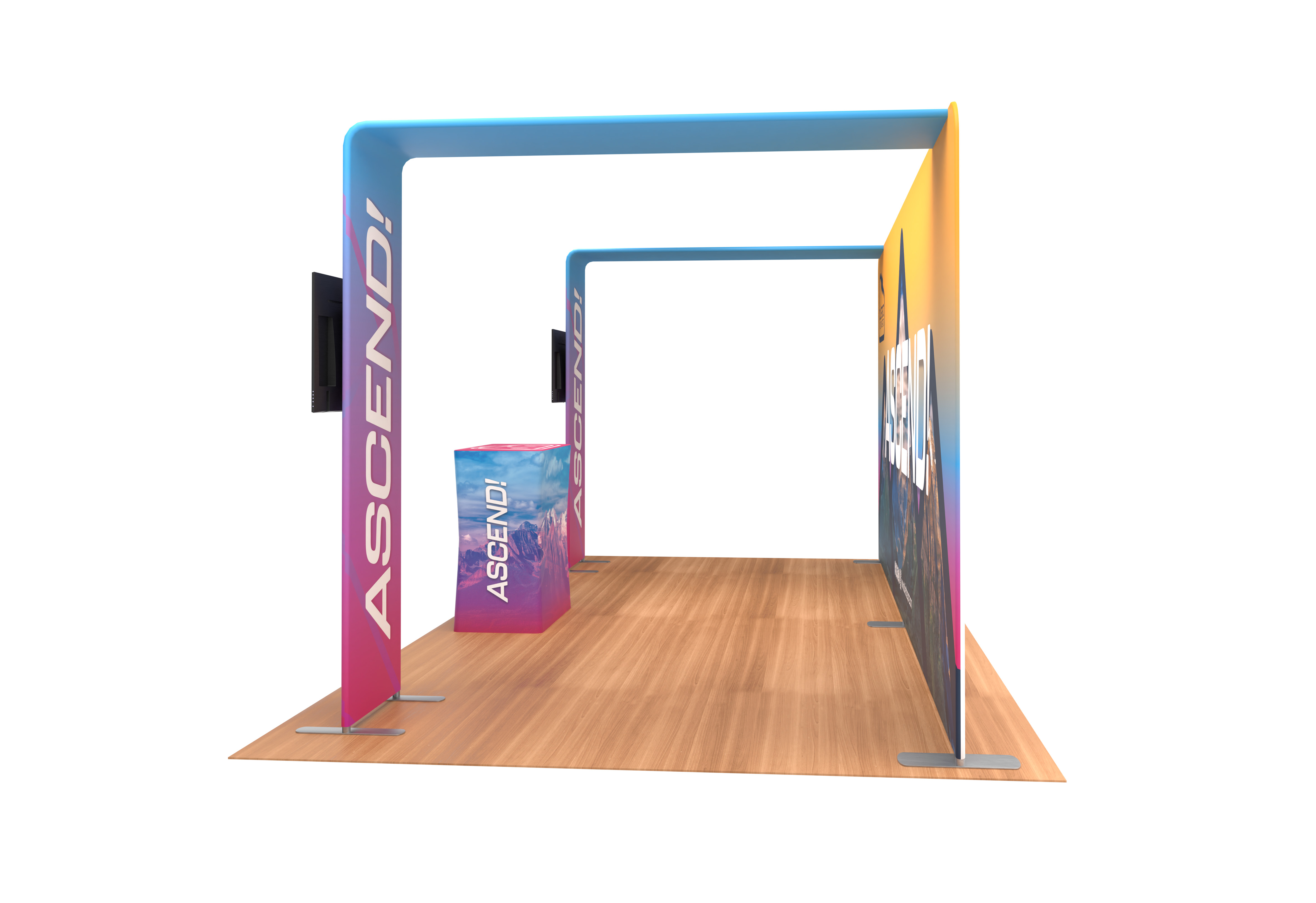 10x20 Pop Up Tradeshow Booth | Dual Monitor Mounts | Displays2Go