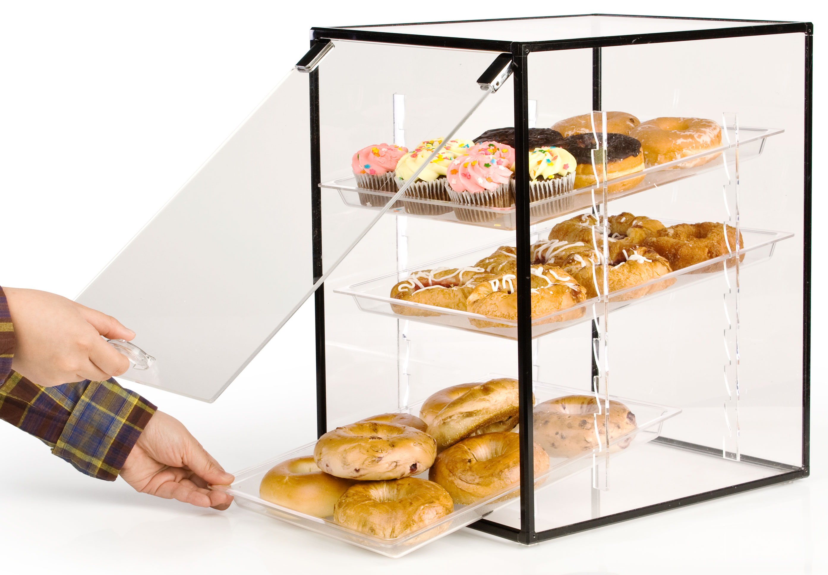 Countertop Bakery Display Case | Hinged Door Display, Removable Trays ...
