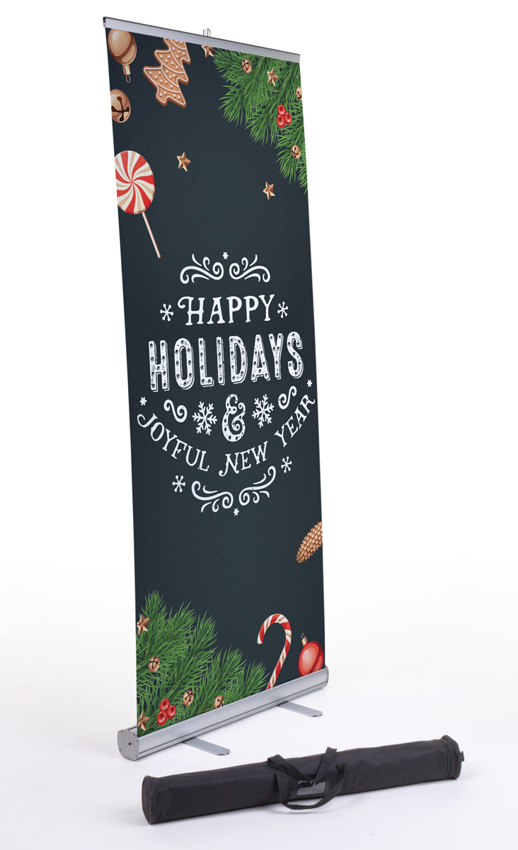 Commercial “Happy Holidays” Chalkboard-Look Banner | 33” x 78 ...