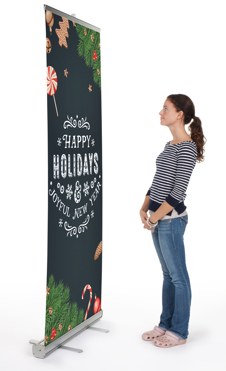 Commercial “Happy Holidays” Chalkboard-Look Banner | 33” x 78 ...