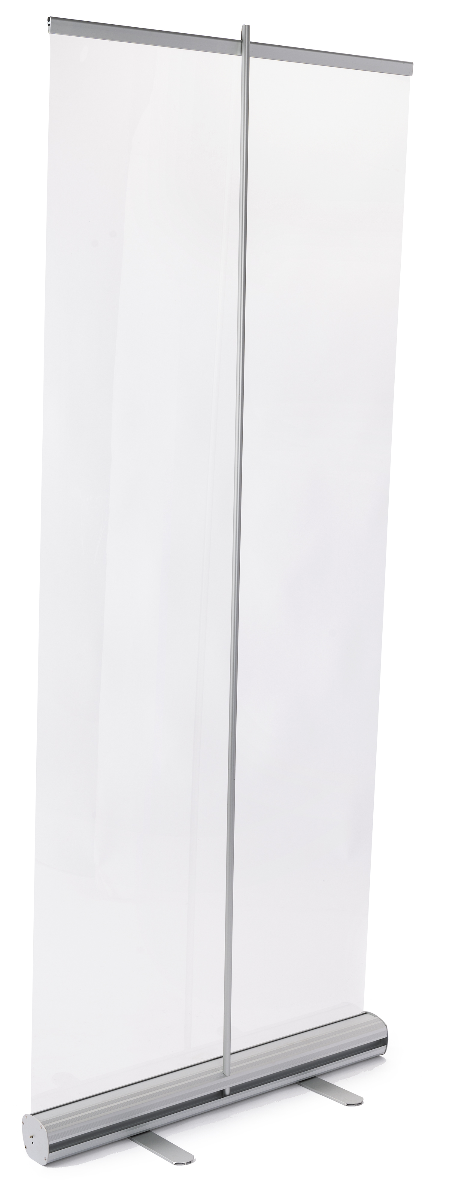 Clear Roll Up Partition Screen | Retractable Aluminum Stand | Displays2Go