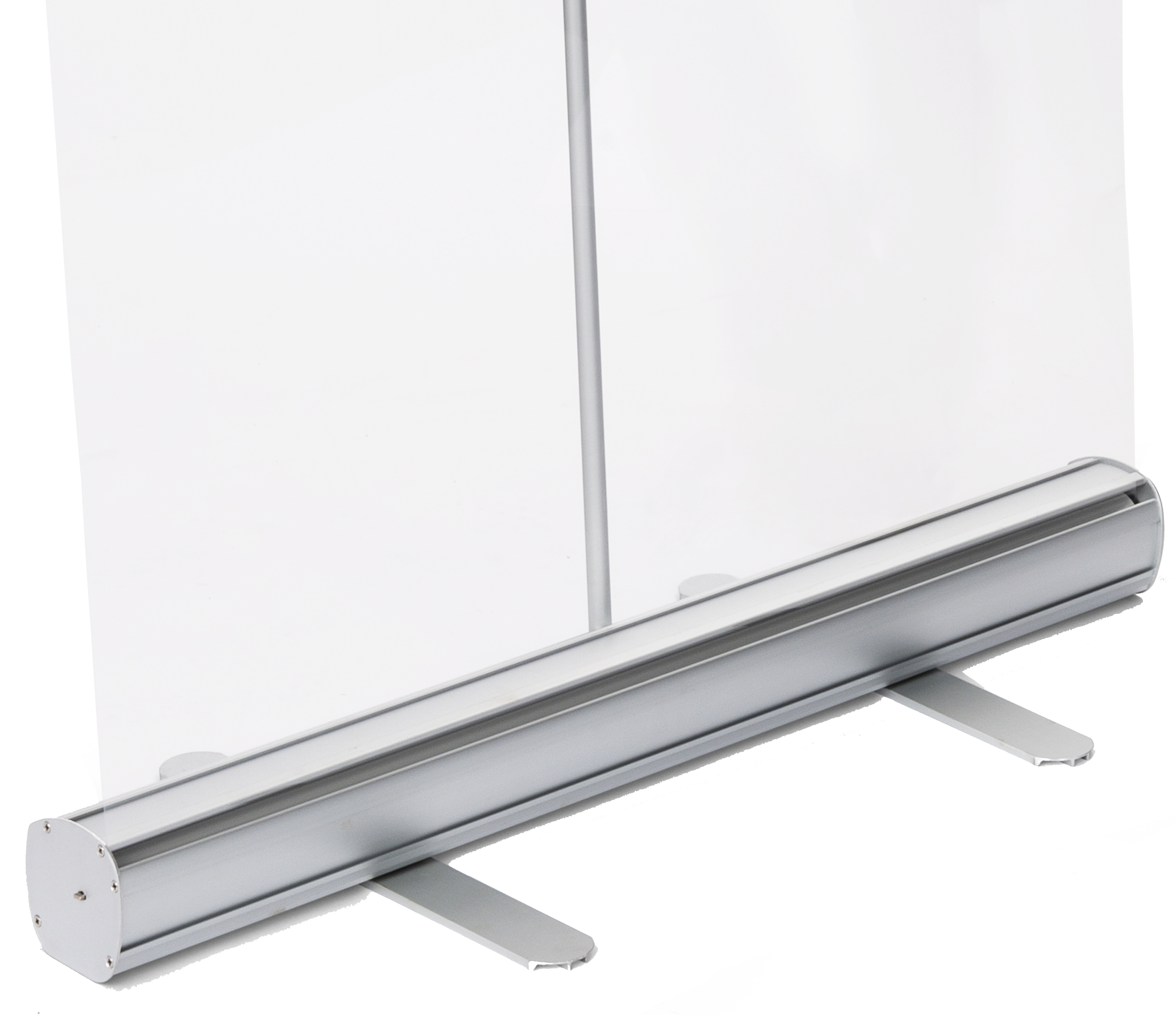 Clear Roll Up Partition Screen | Retractable Aluminum Stand | Displays2Go