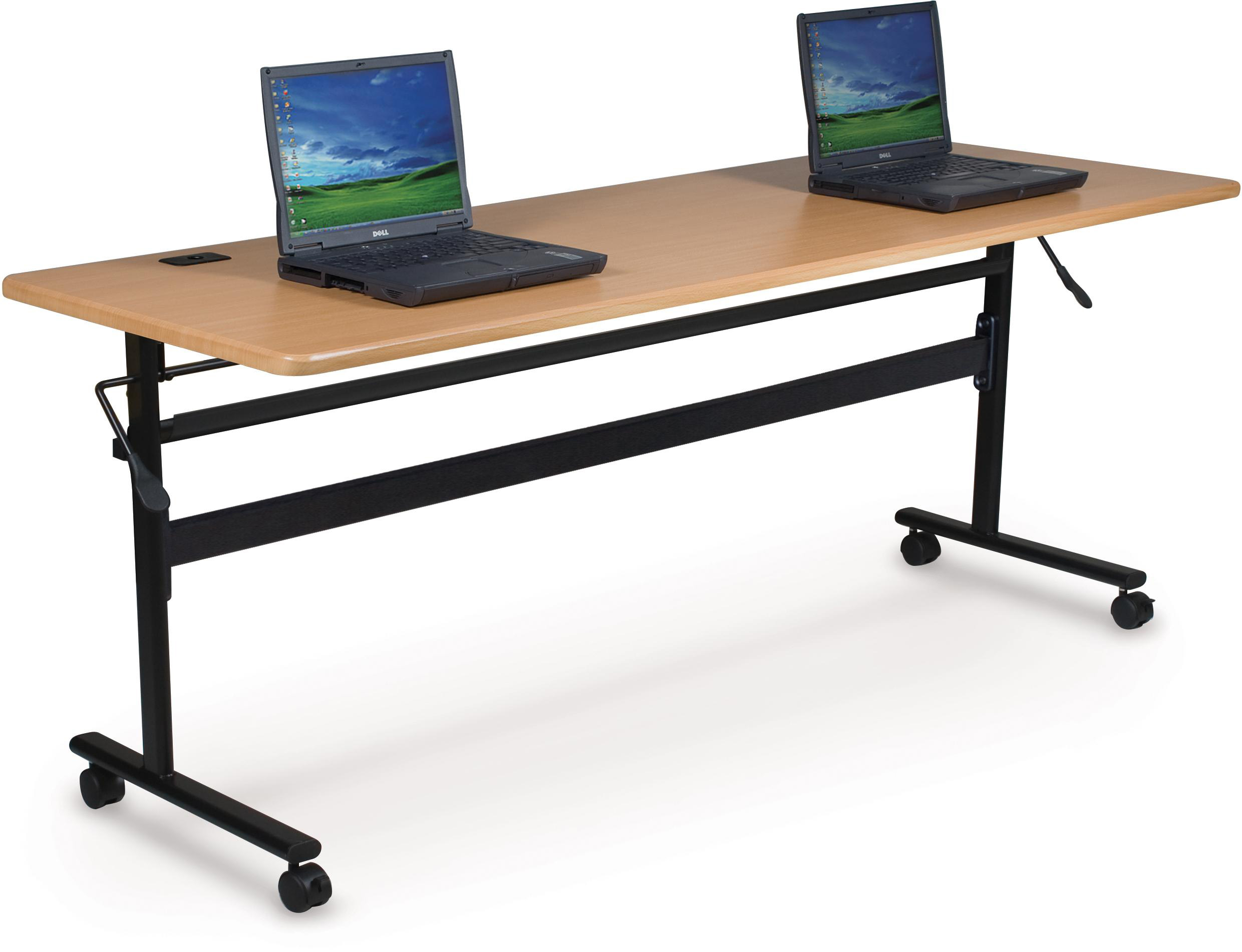 Teak Flipper Table | PVC with Flat Storage Design | Displays2Go