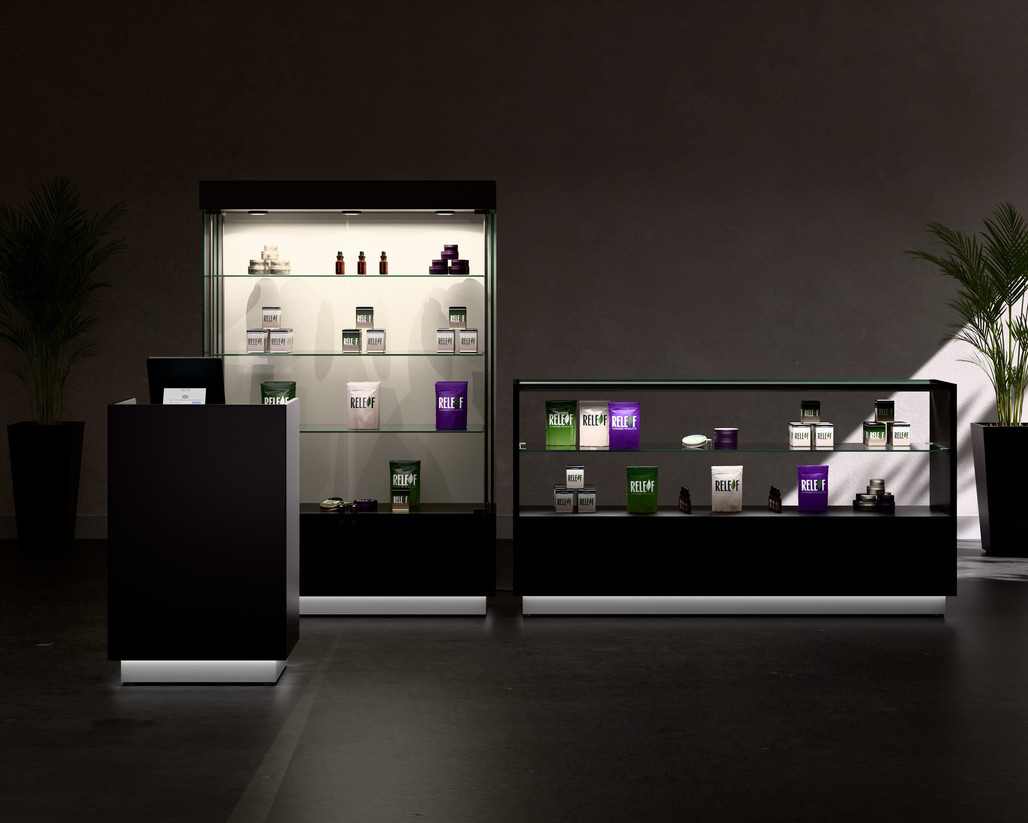 Modern Hostess Stand | Illuminated Base | Displays2Go