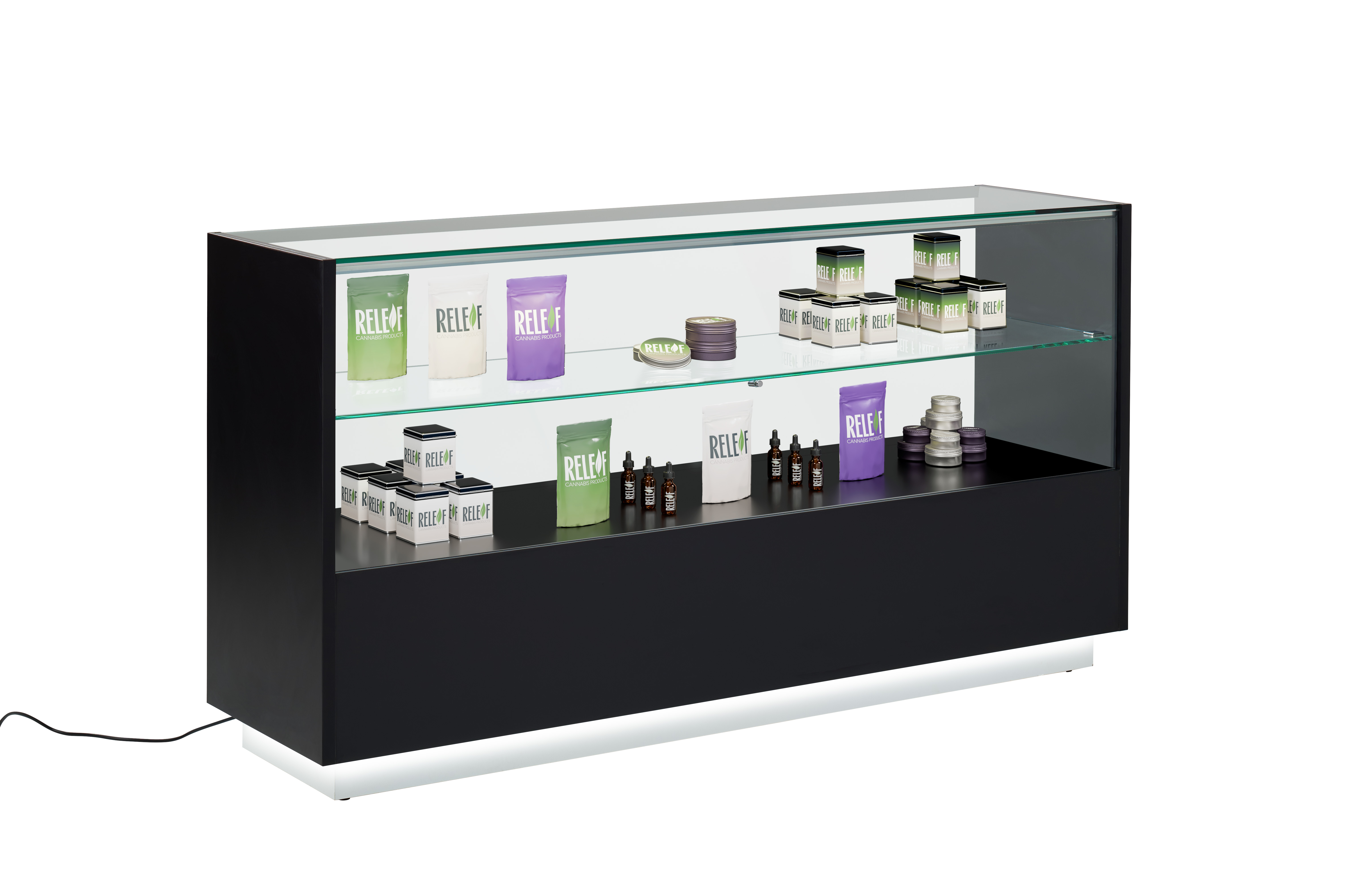 Glass Showcase Counter | LED Lighting | Displays2Go