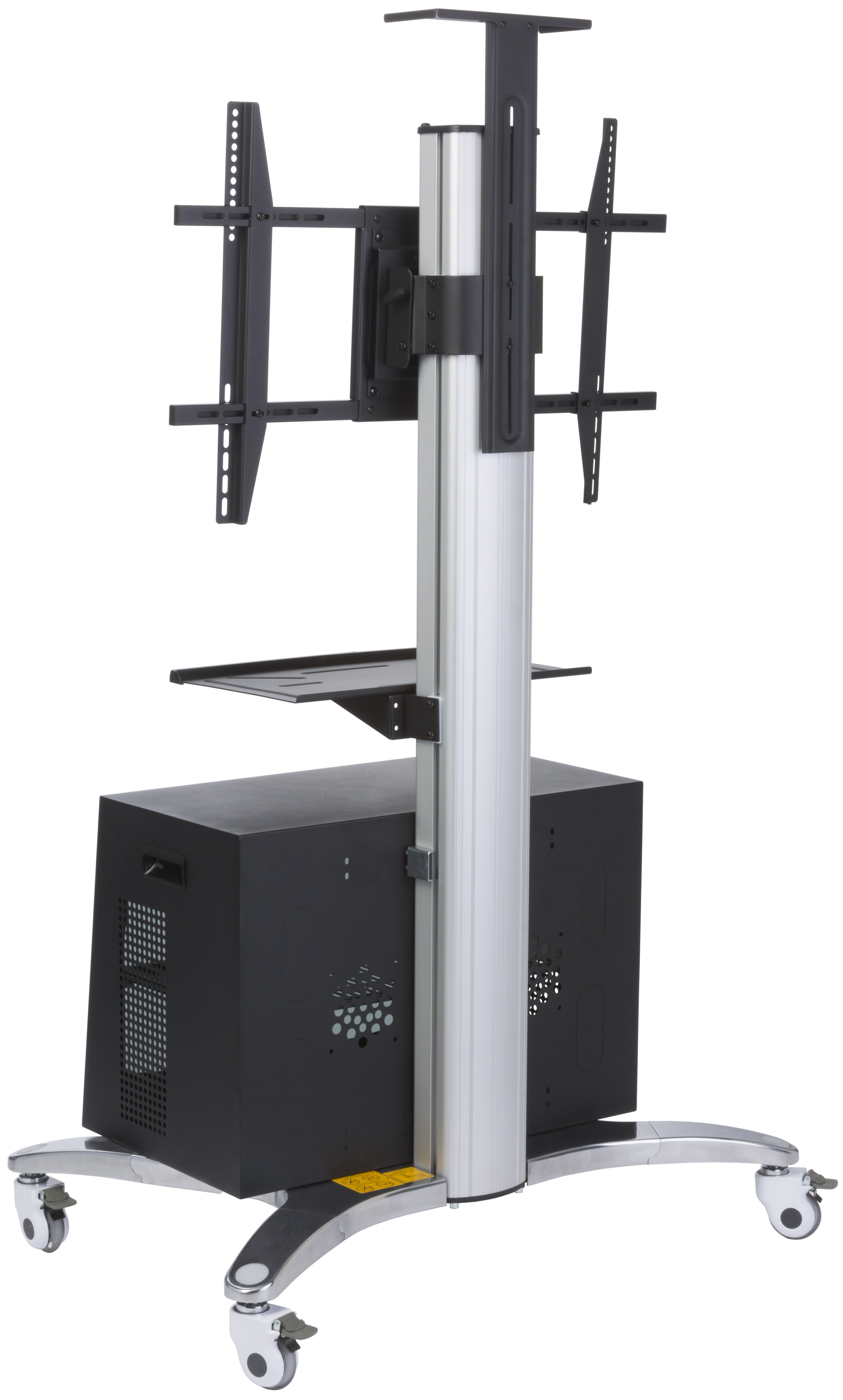 Universal TV Stand with Ventilated Cabinet | Lockable Storage | Displays2Go