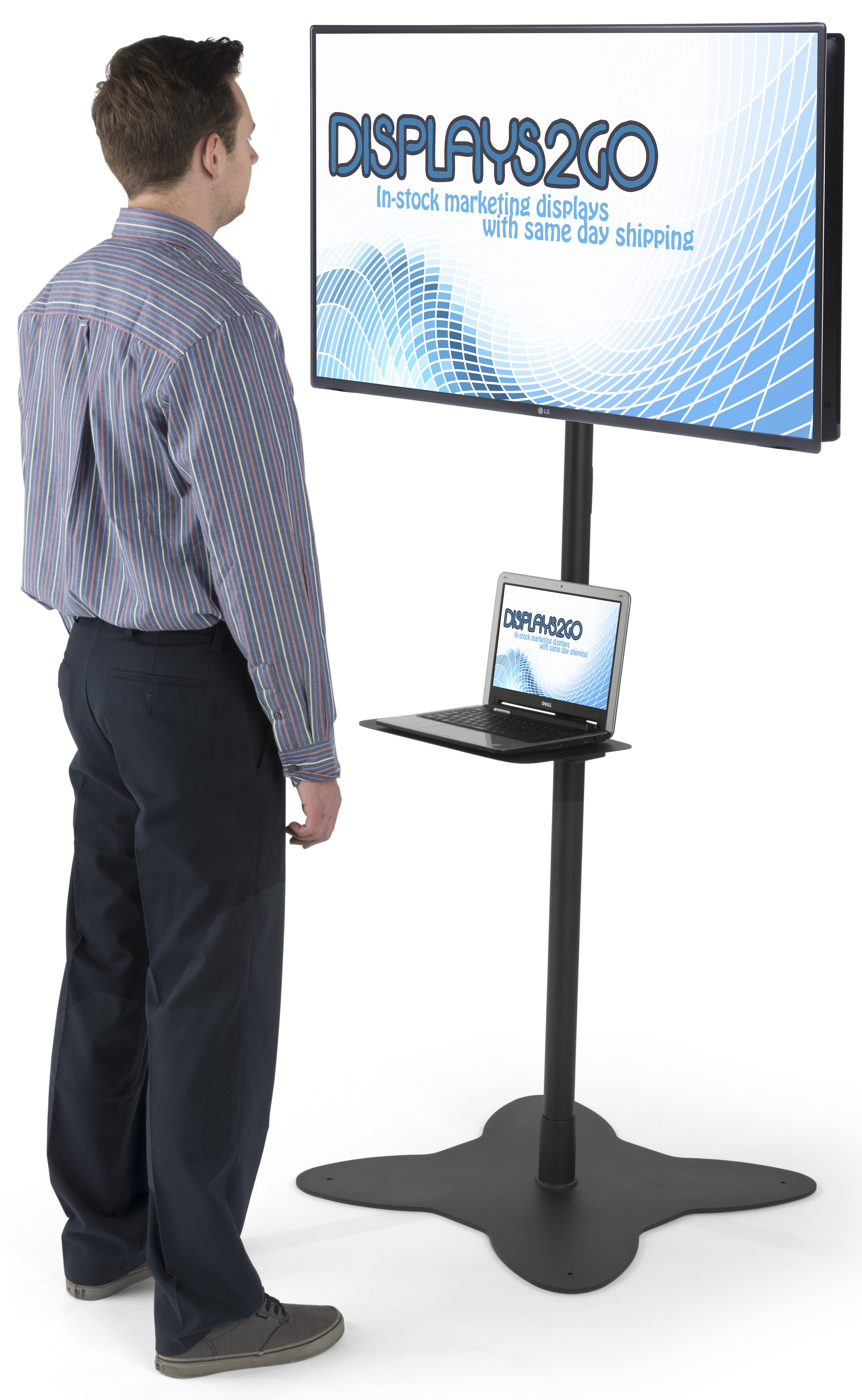 Dual Pole TV Stand | Multiple Configuration Options | Displays2Go
