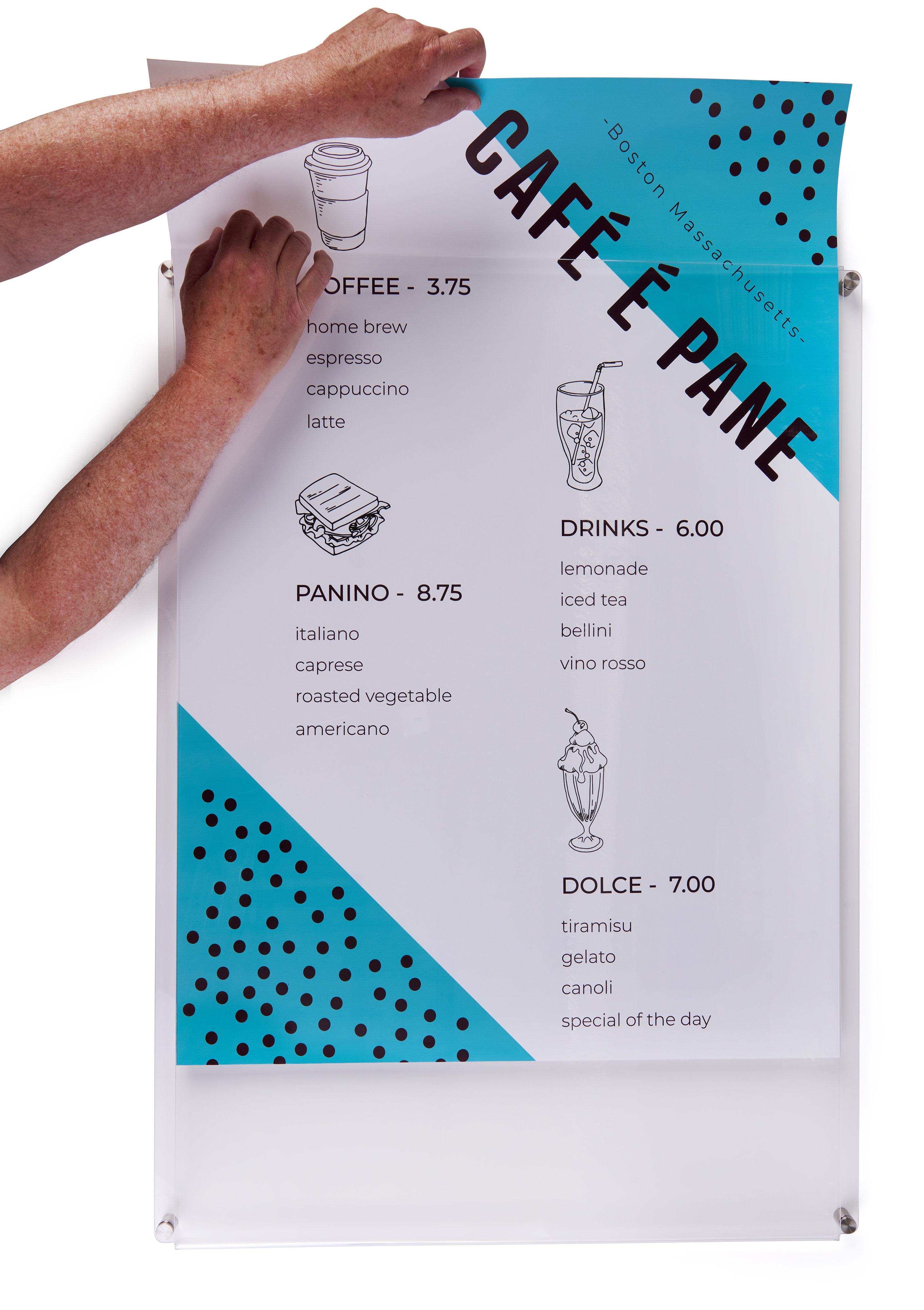 Acrylic Wall Mount Sign Holder | Recycled Fold-Over Panel | Displays2Go