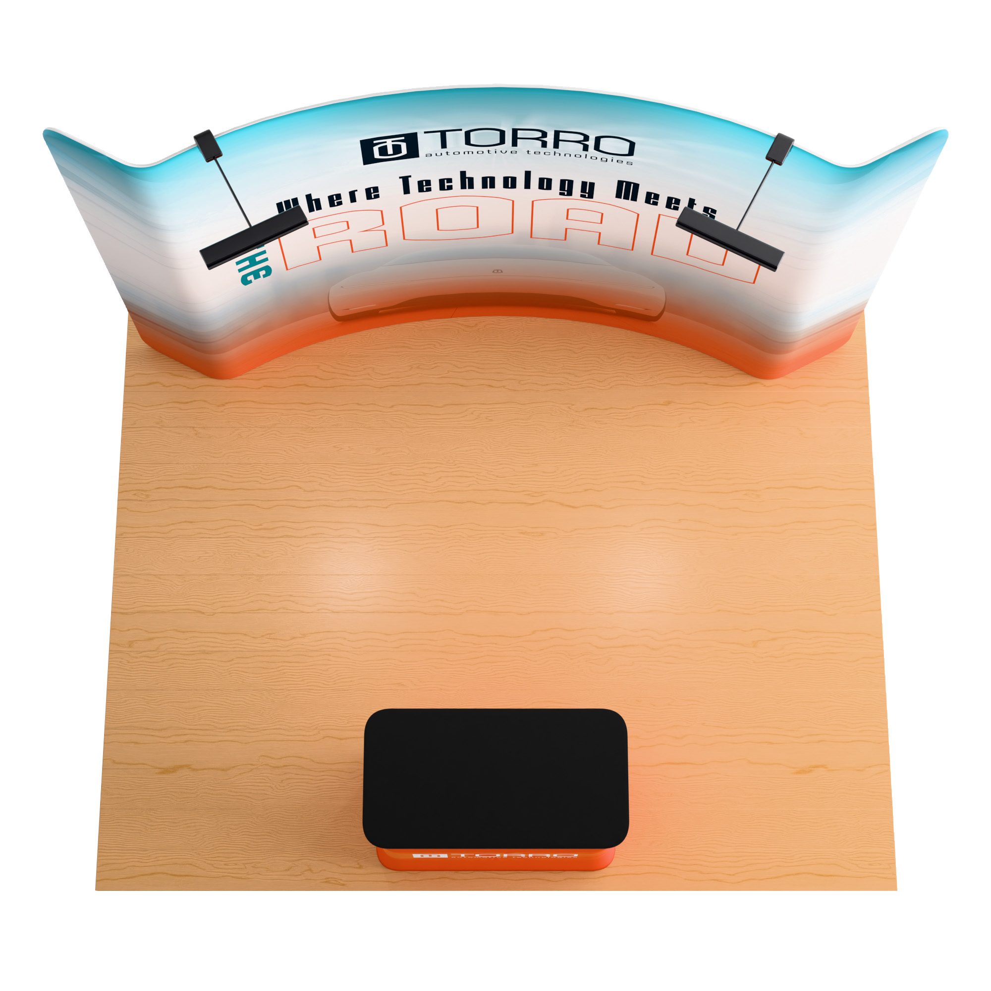 Curved Trade Show Kit | Custom Printed Backwall and Counter | Displays2Go