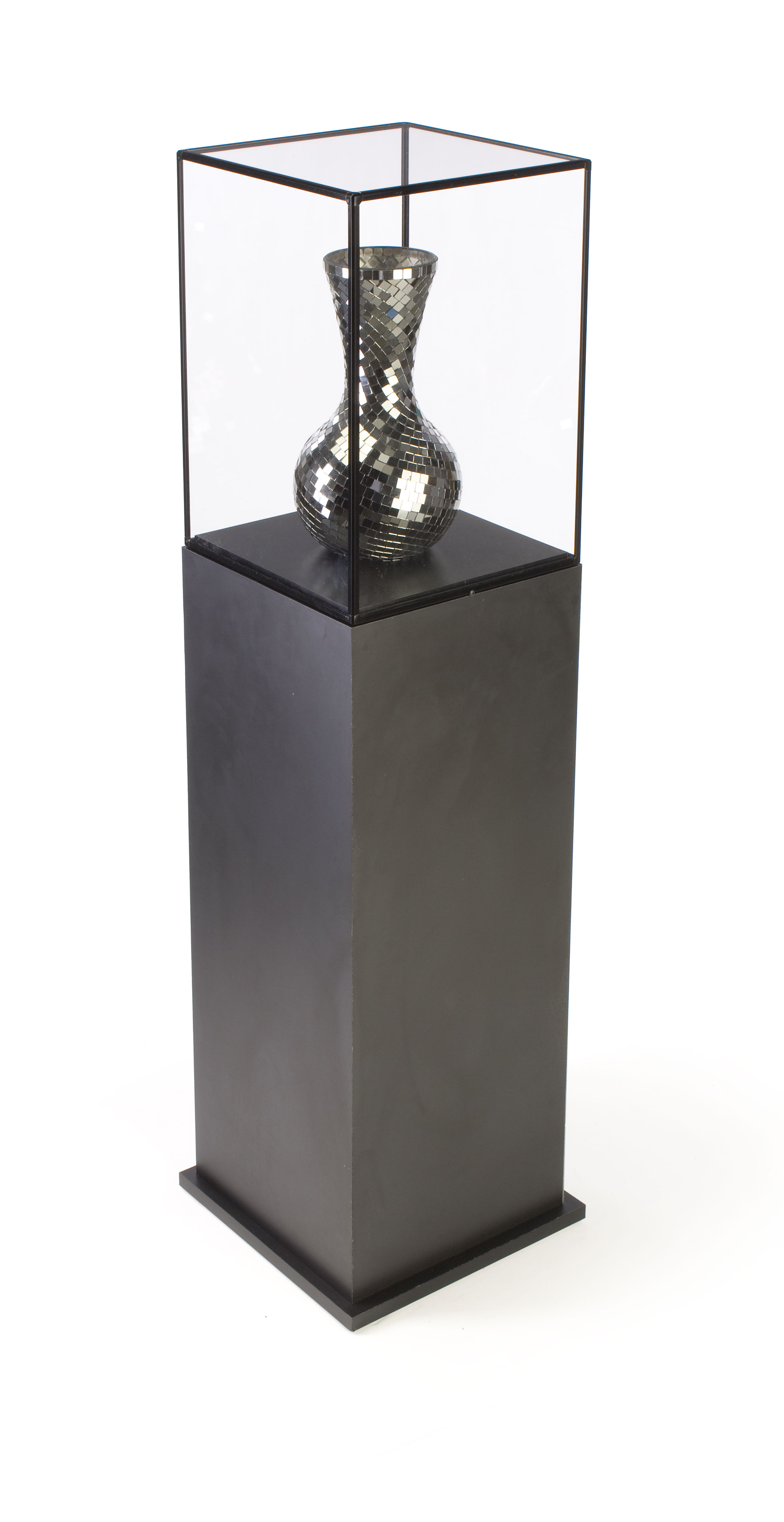 Pedestal Display Showcase | Acrylic Case - Aluminum Edging | Displays2Go