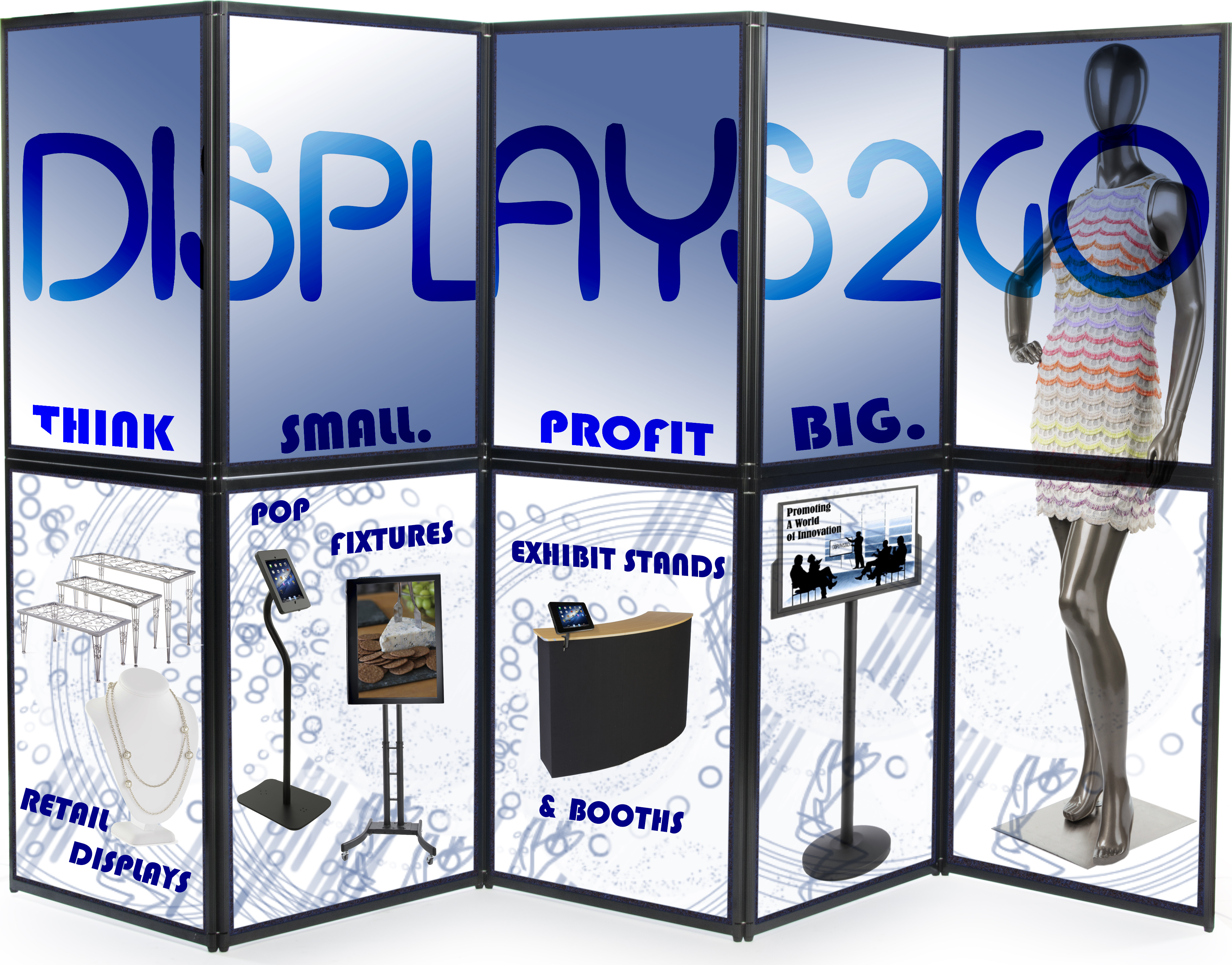 Hook and Loop Folding Board | (10) Double Sided Panels | Displays2Go