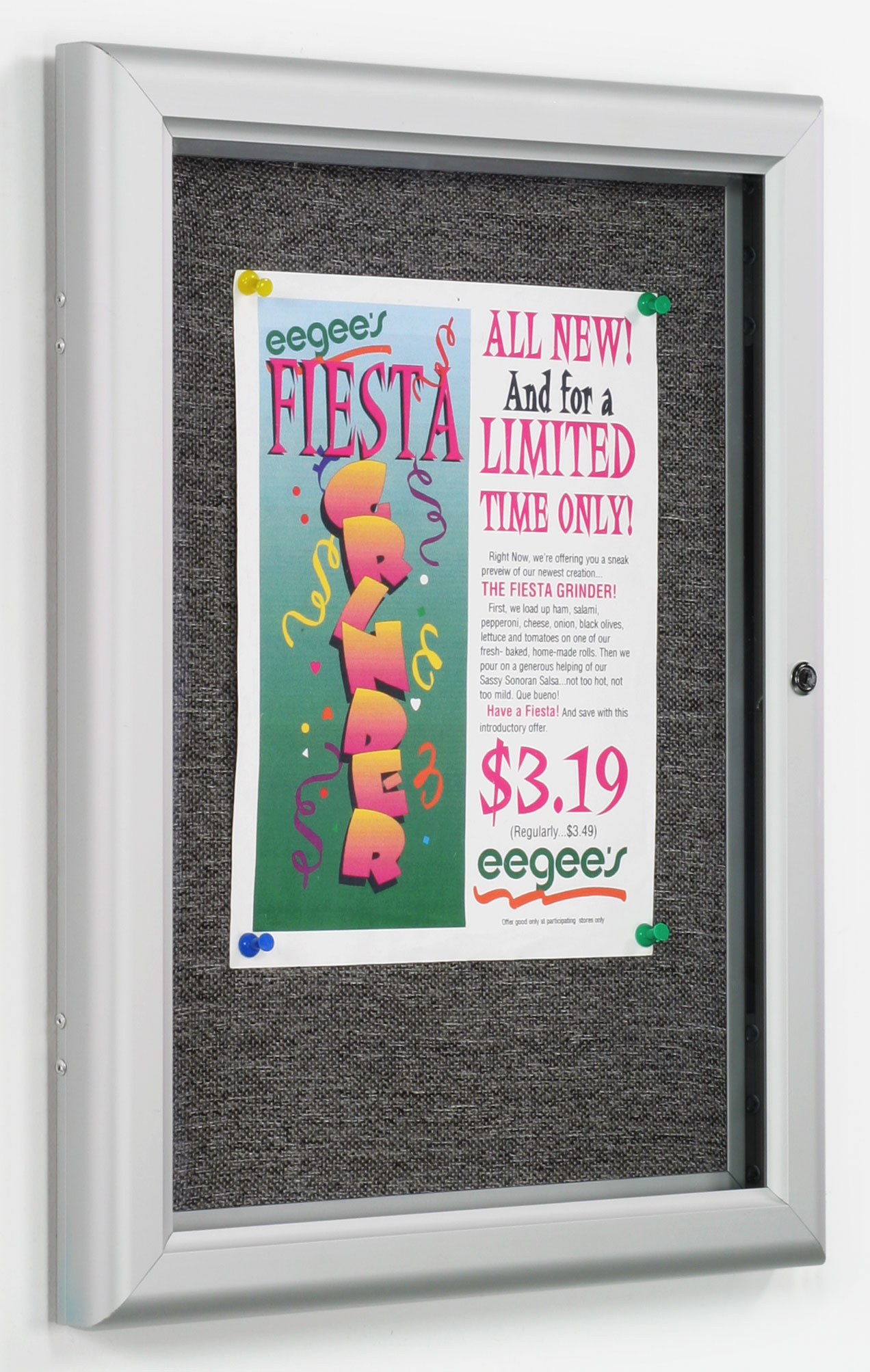 12" x 17" Tackboard | Fabric Covered with Aluminum Frame | Displays2go