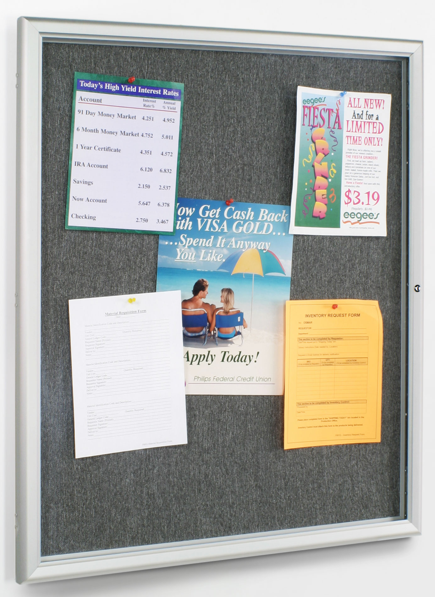 30" x 36" Fabric Bulletin Boards - Polystyrene Window | Displays2Go