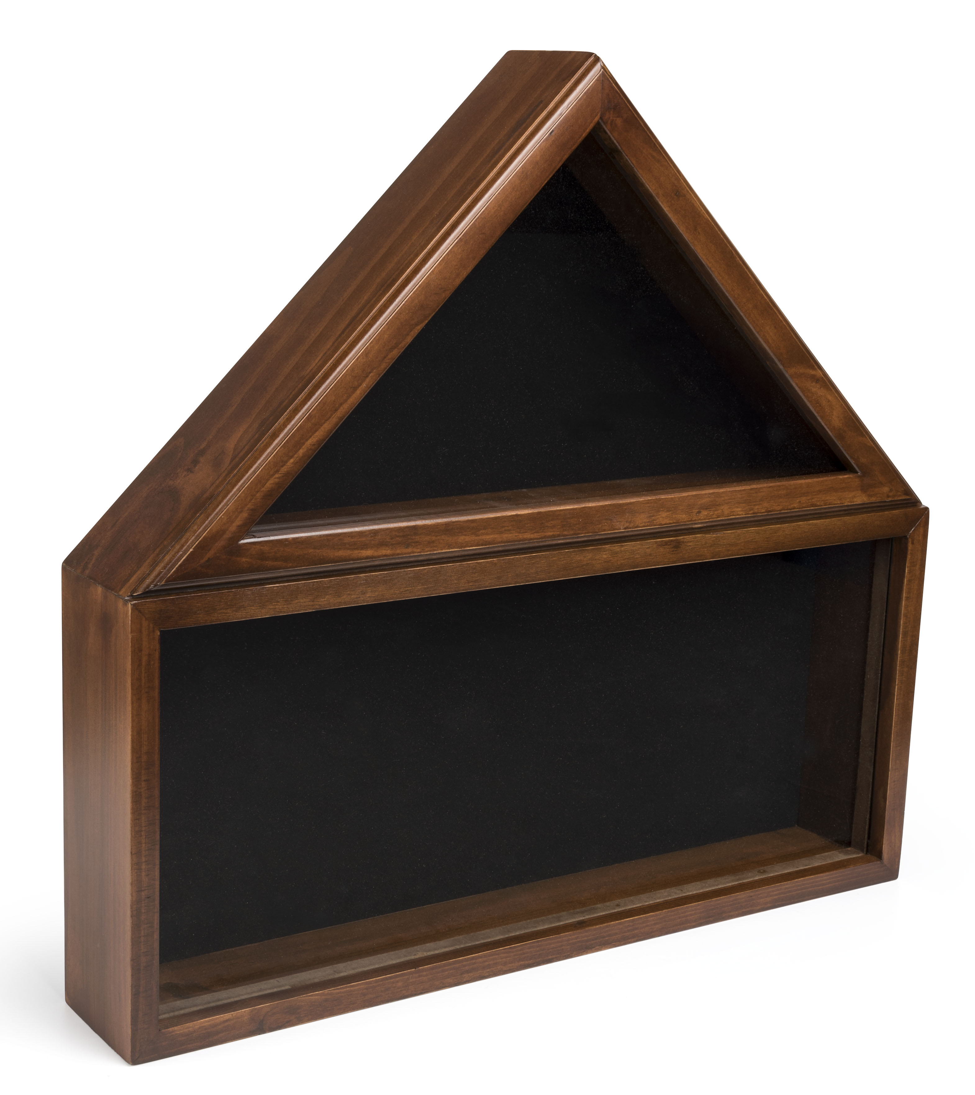 Flag and Memorabilia Commemorative Shadow Box | Cherry Finish | Displays2Go