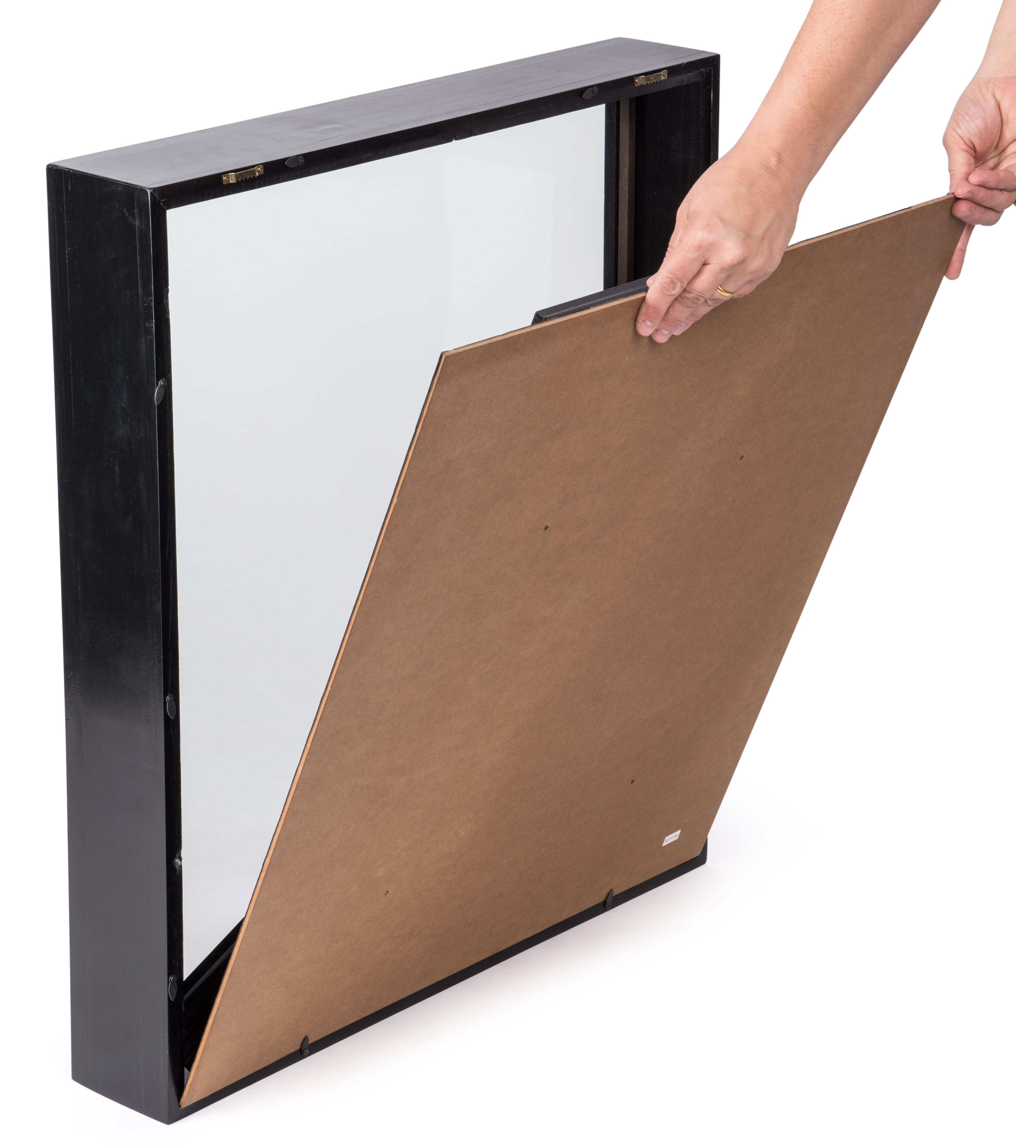 Flag Box for Certificates | Black with Wall Mounting Hardware | Displays2Go