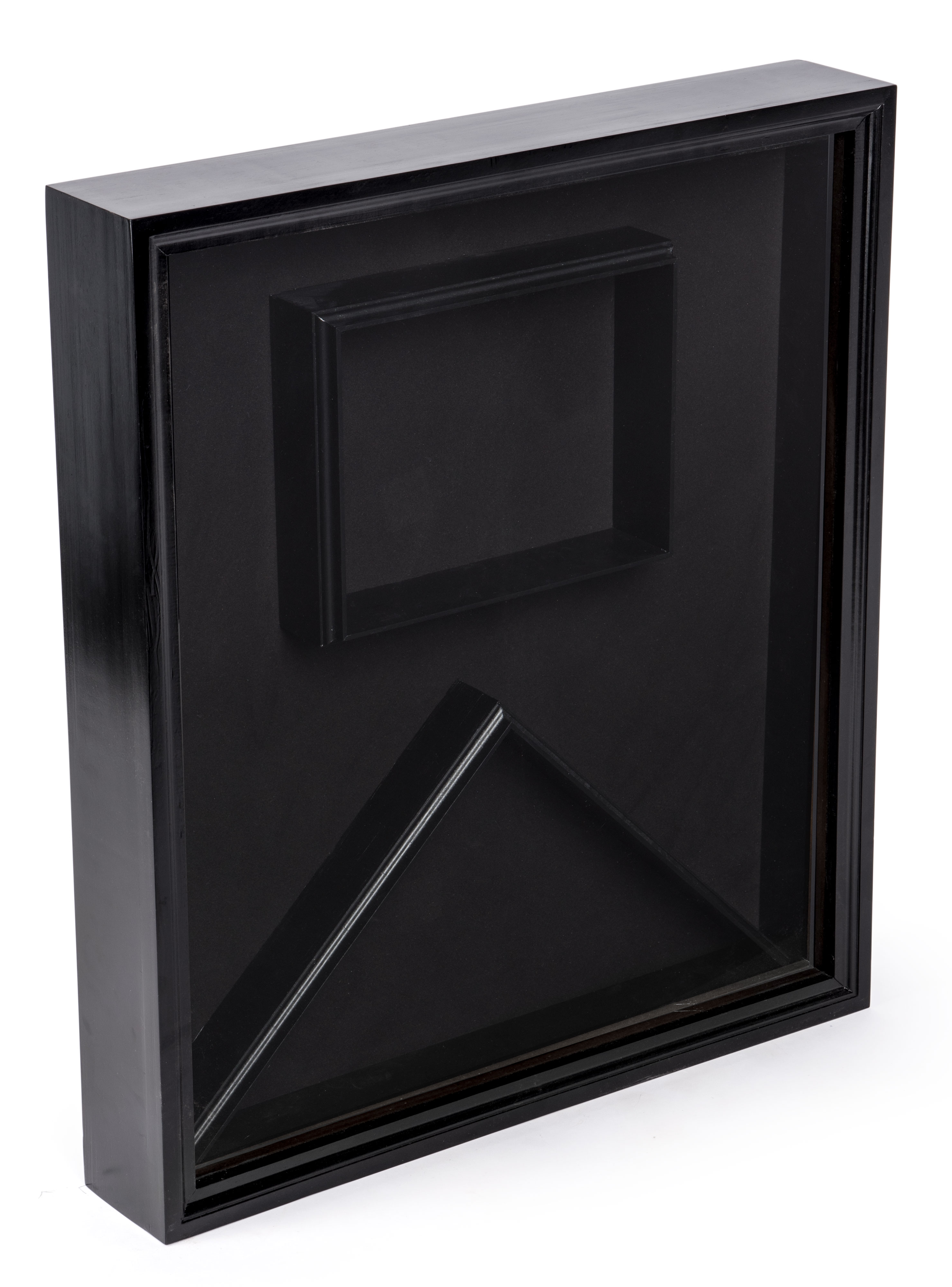 Flag Box for Certificates | Black with Wall Mounting Hardware | Displays2Go