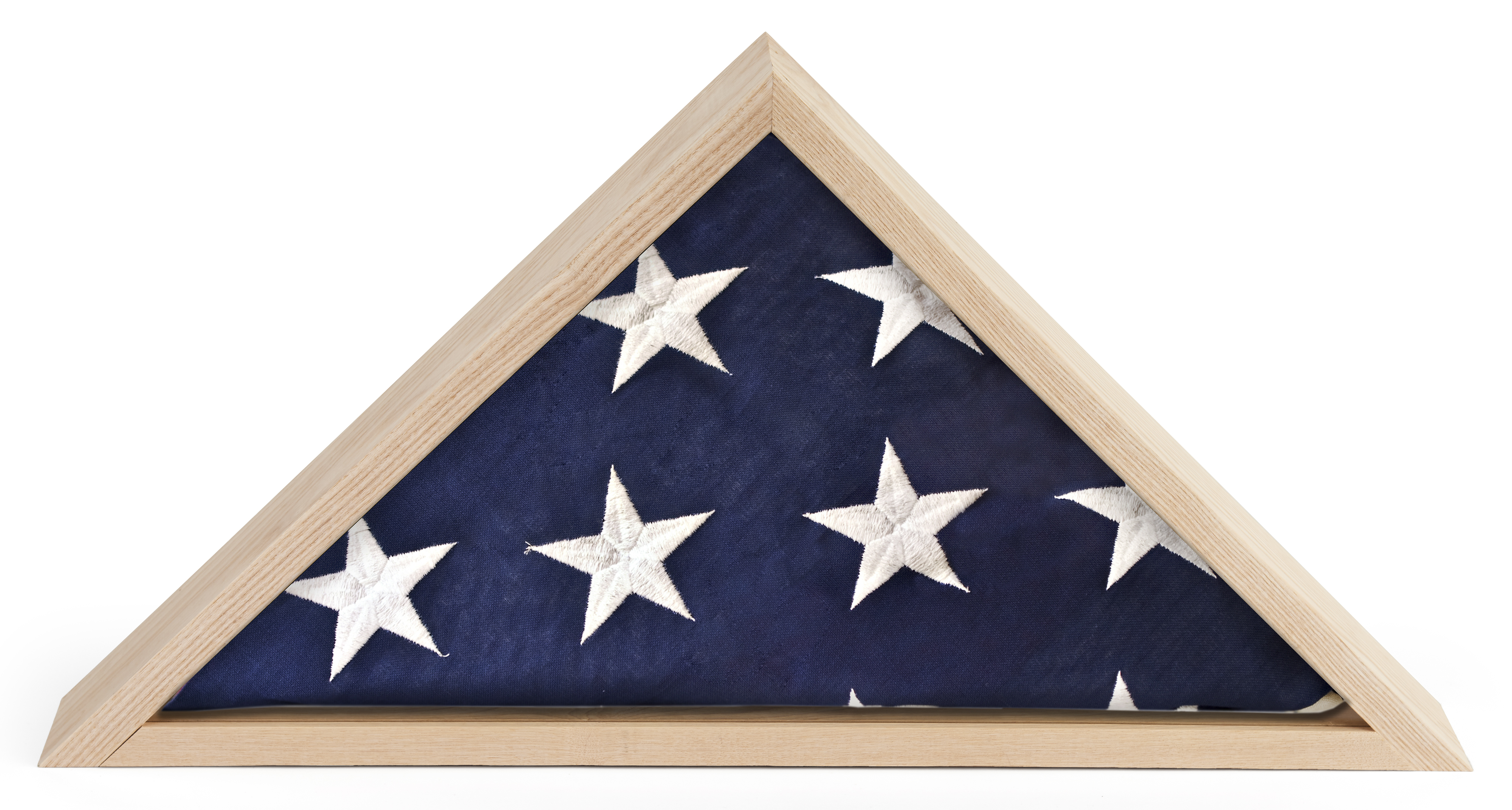 Natural Hardwood Folded Flag Case | Glass with 45% UV Protection ...