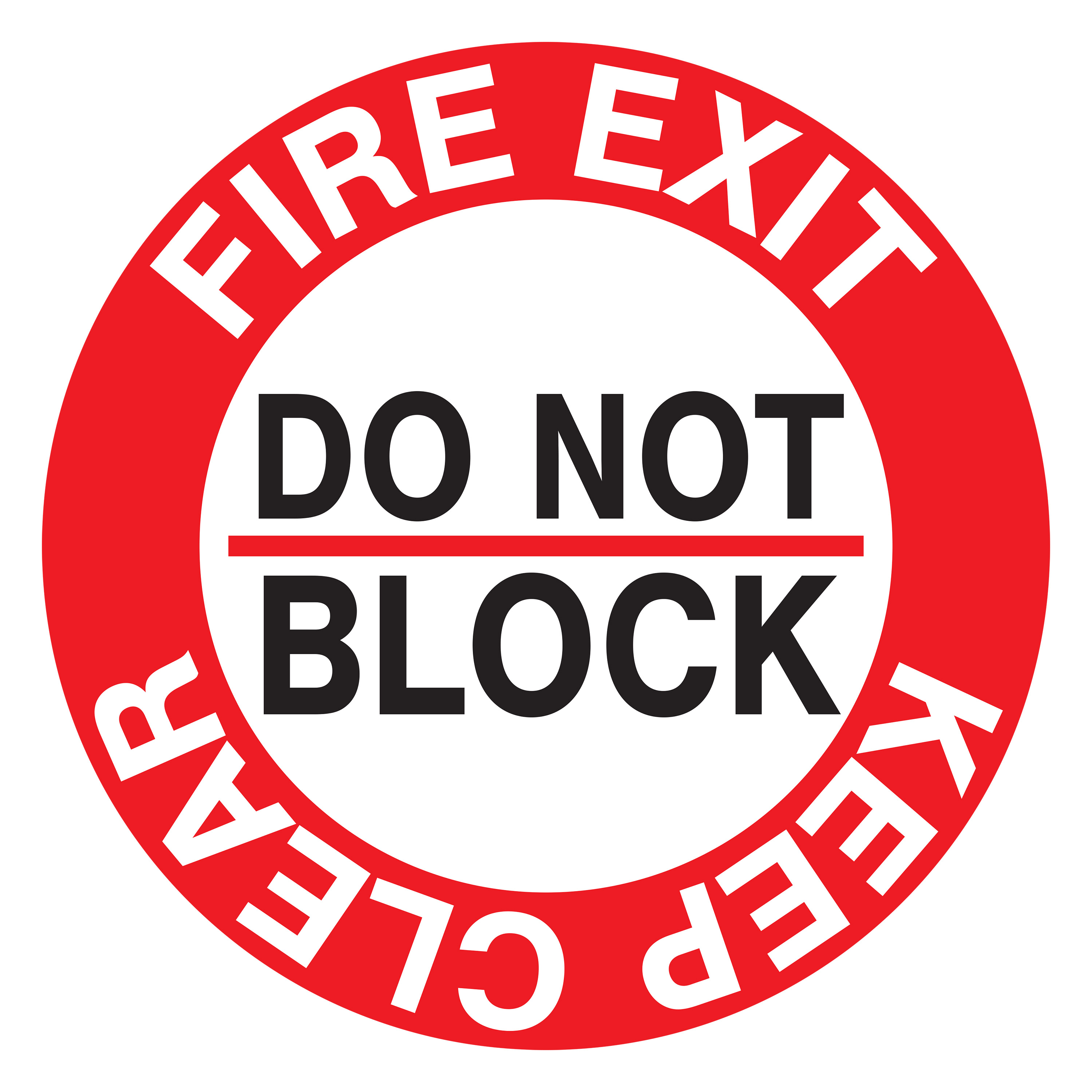 Fire Safety Exit Sticker | 12" x 12" Red/White/Black Vinyl Sign ...
