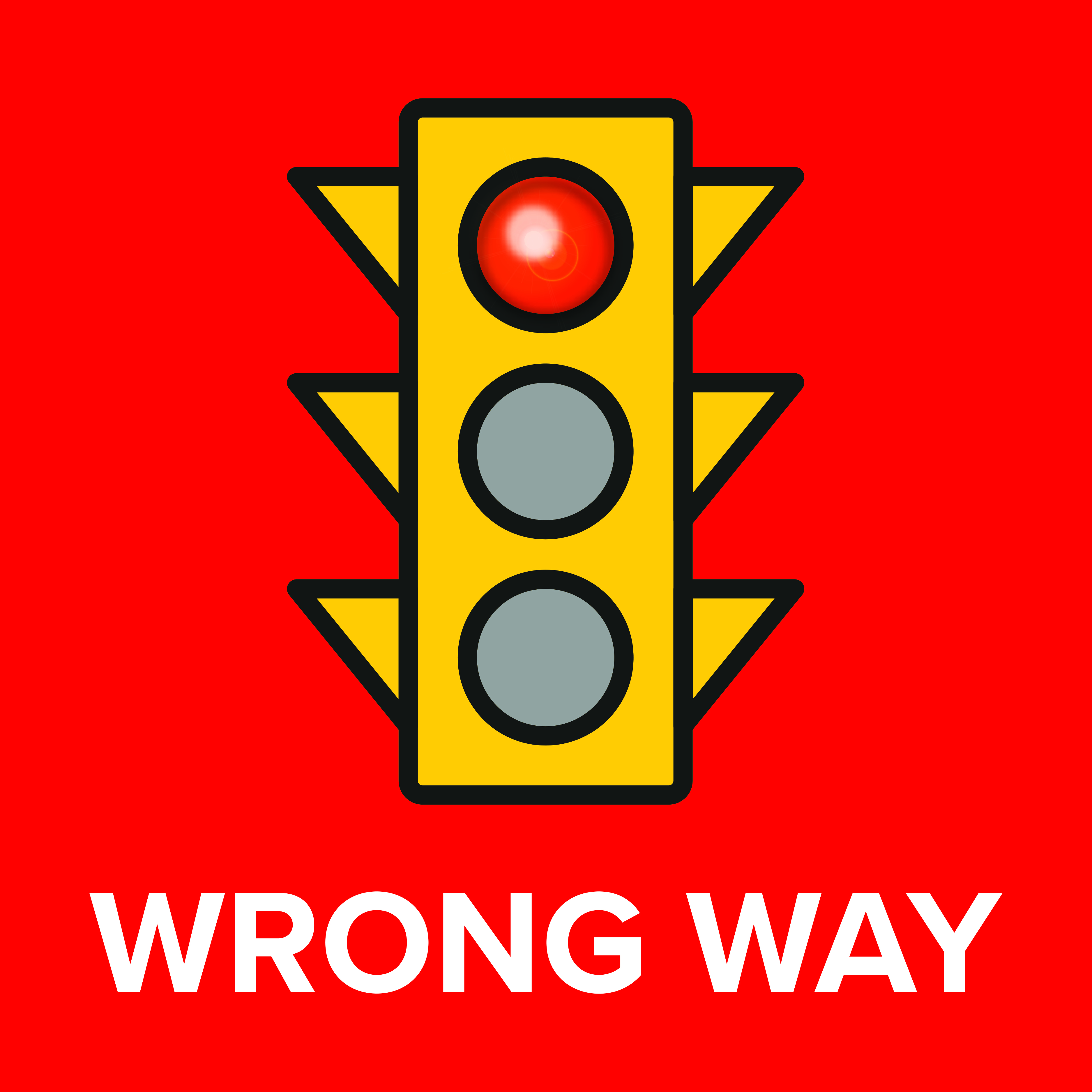 Wrong Way Vinyl Floor Decal | For Indoor and Outdoor Surfaces | Displays2Go