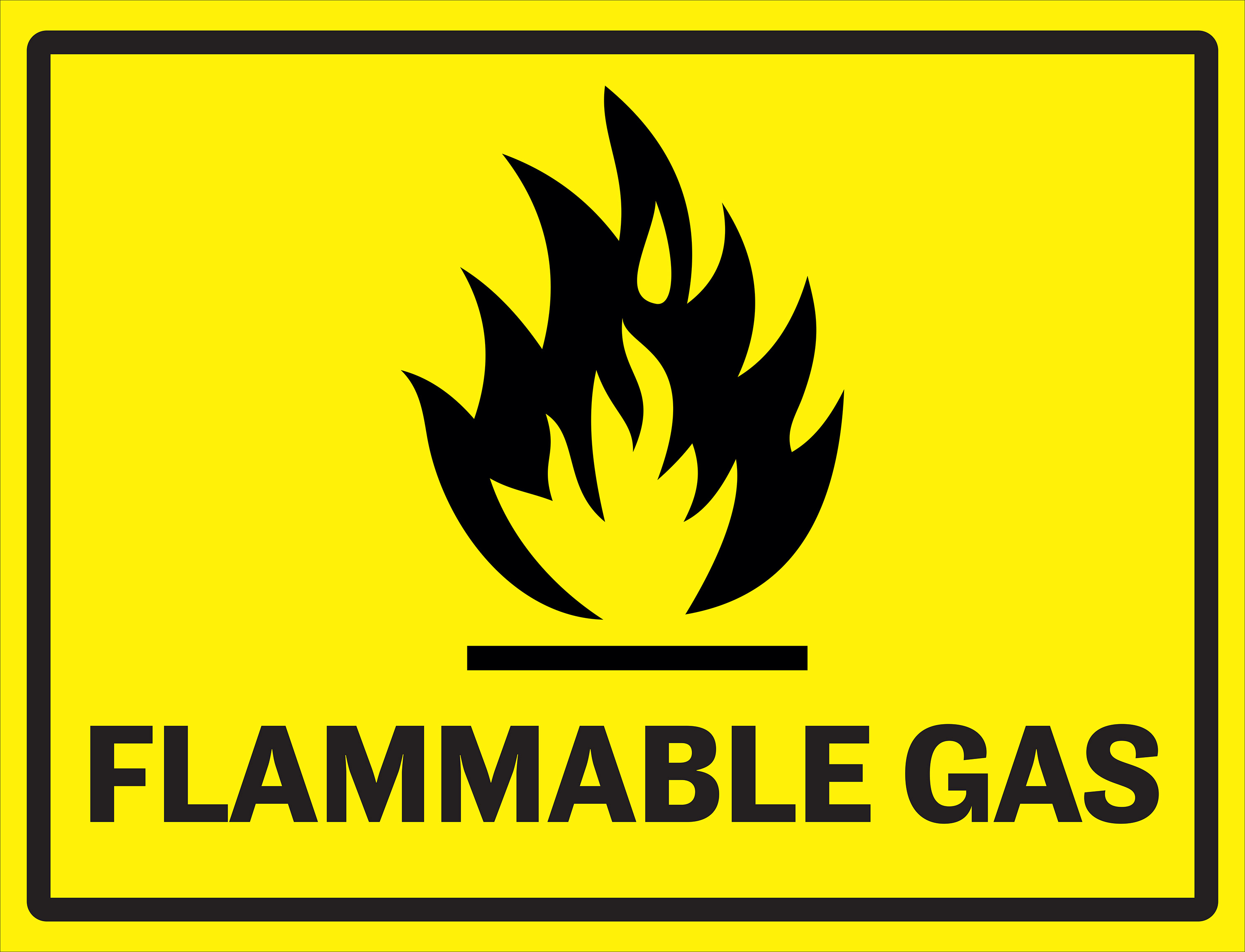 Flammable Gas Industrial Warning Sign | 24" x 18" Caution Decal ...