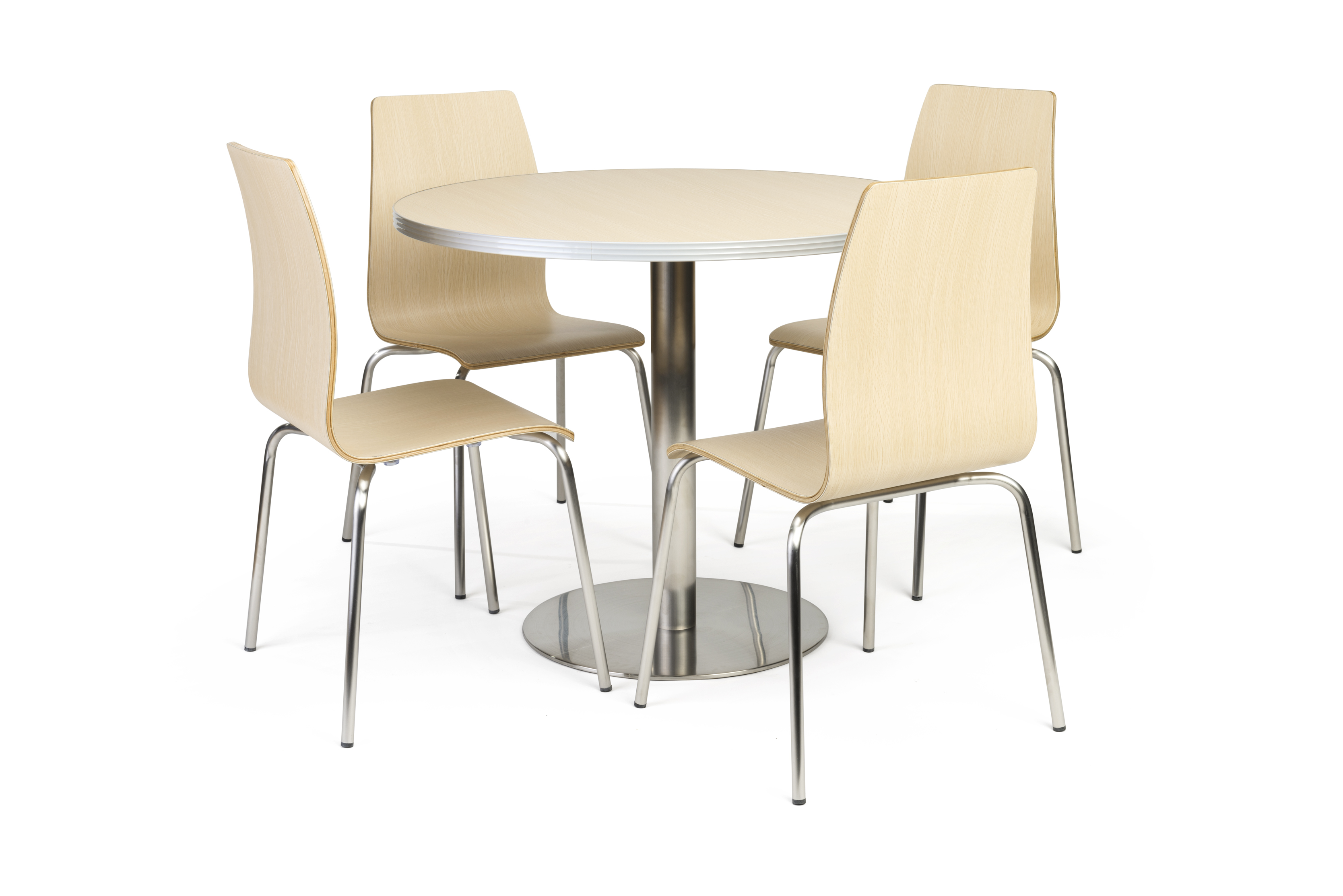 Cafeteria Breakroom Round Dining Table Set | 5-Piece Set | Displays2Go