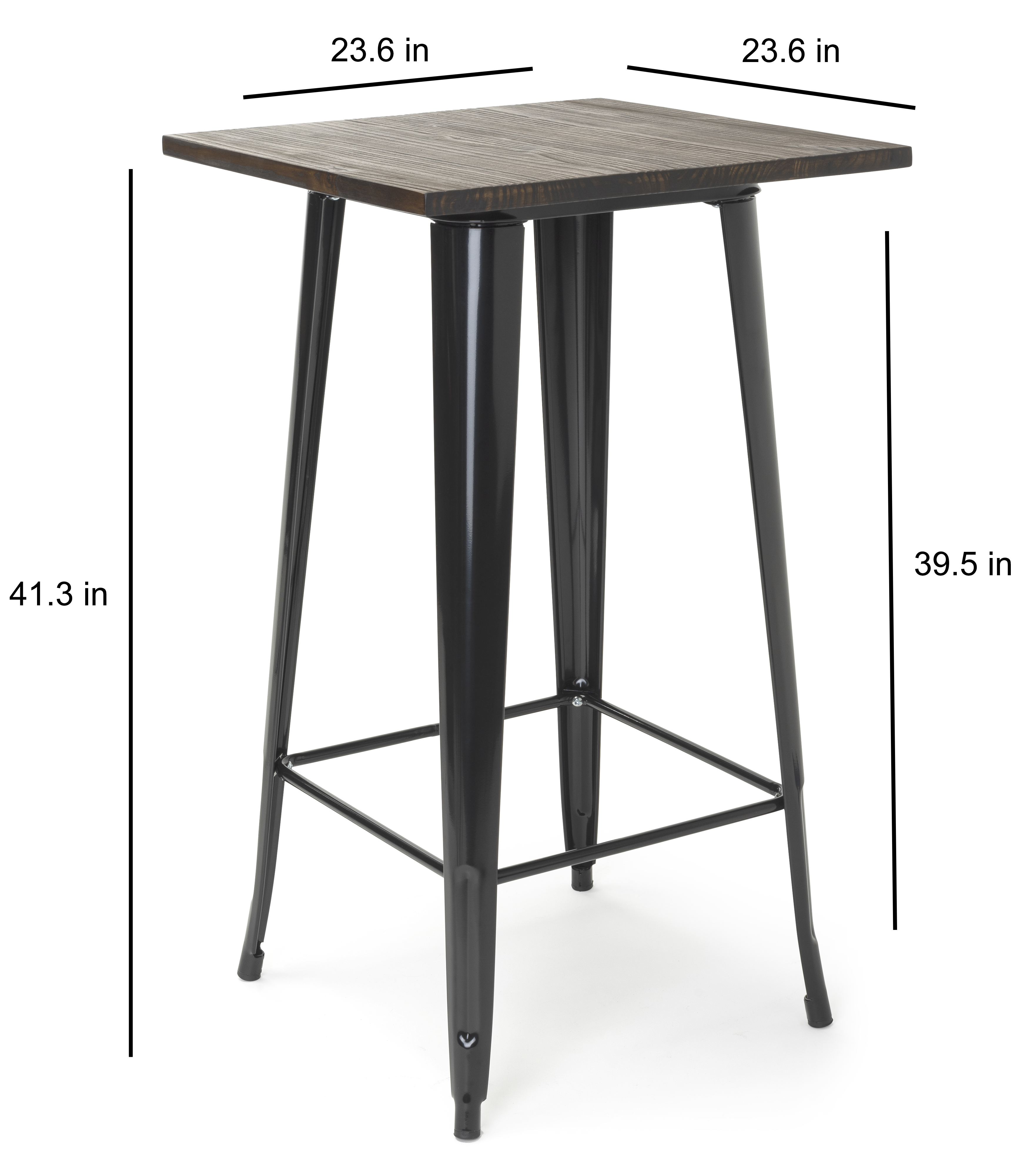 High Top Bar Table Set | 3-Piece Wood and Metal Collection | Displays2Go