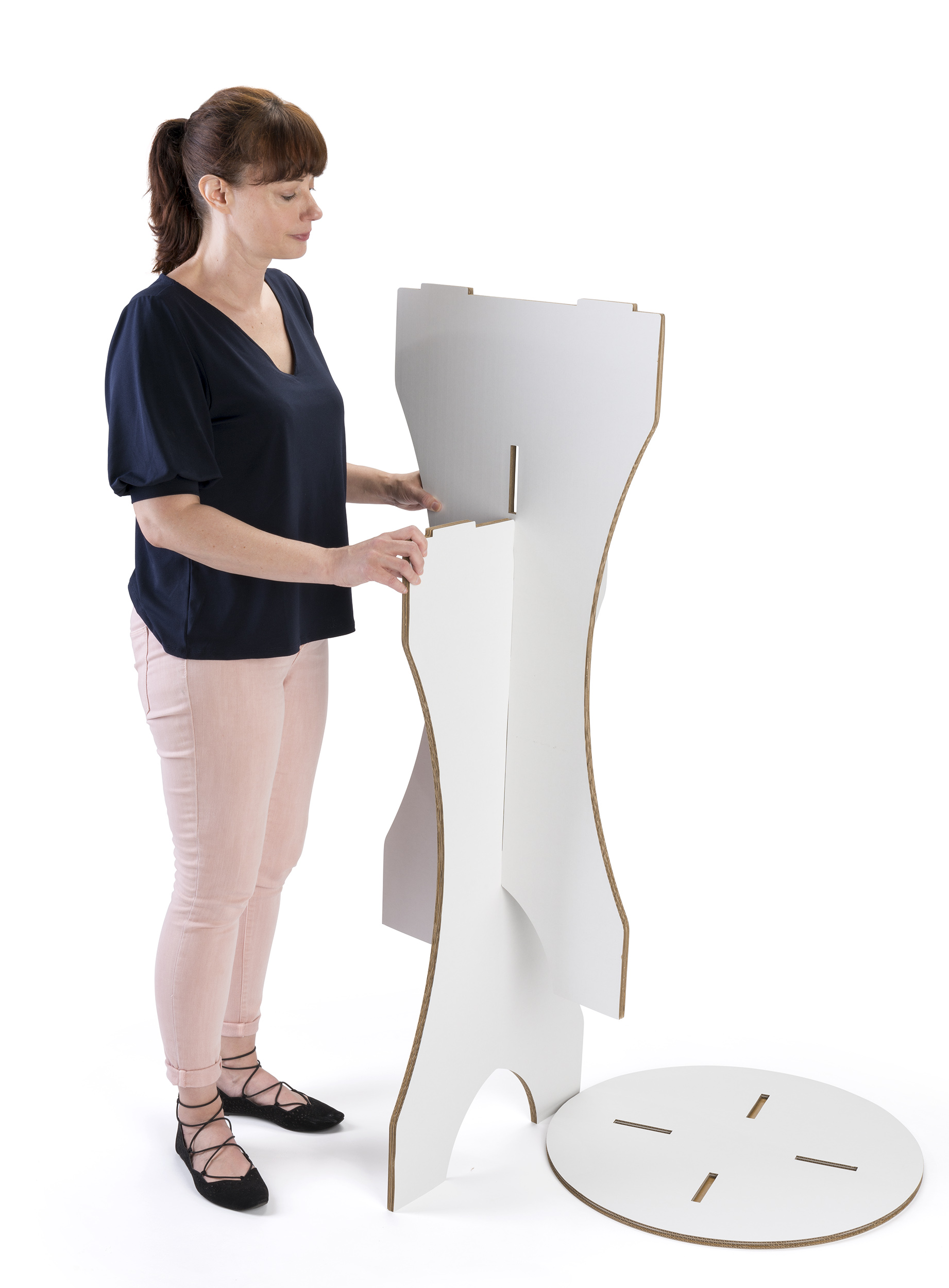 Cardboard Bar Table | 42"h White Flat Pack | Displays2Go