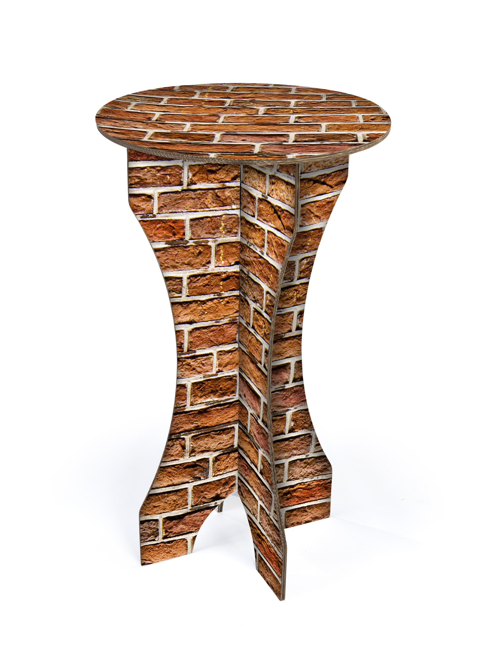 Cardboard Cocktail Table | 42"h, Red Brick Print | Displays2Go