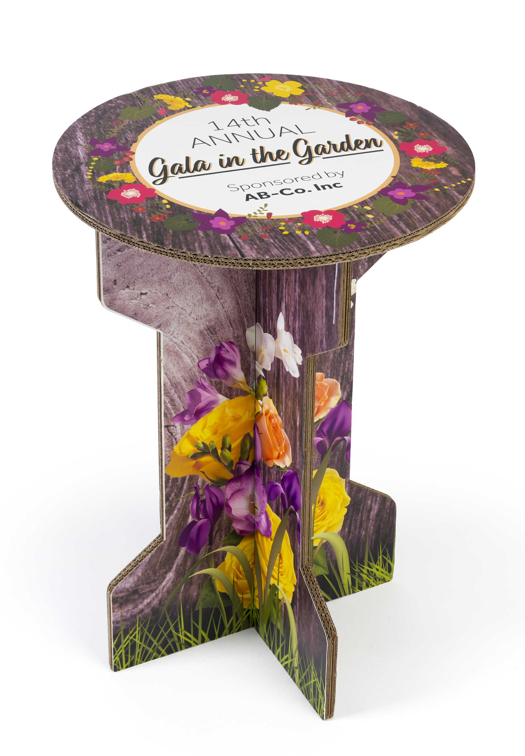 Cardboard Branded Party Table | Custom Printed Round | Displays2Go