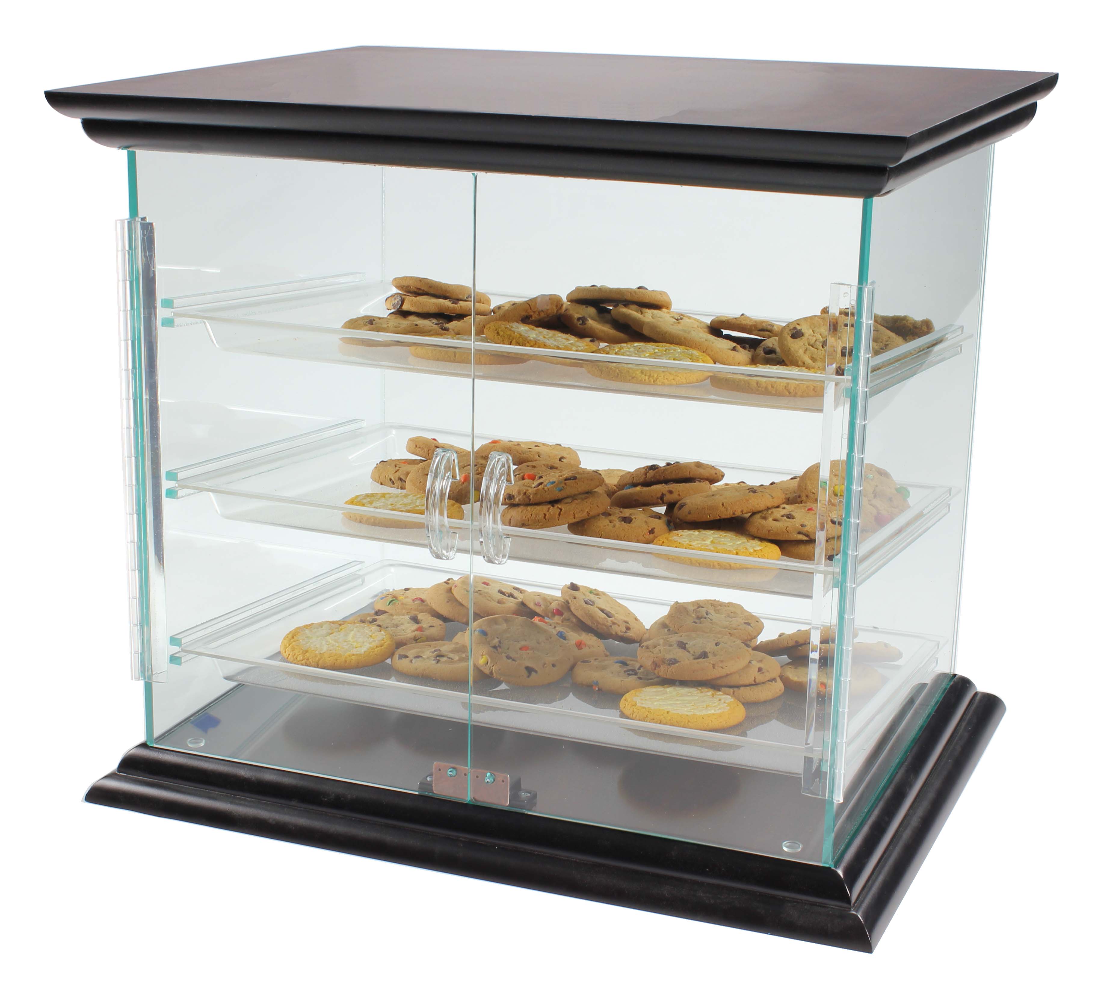 Cookie Display Case | Mahogany Finished Base & Top | Displays2Go