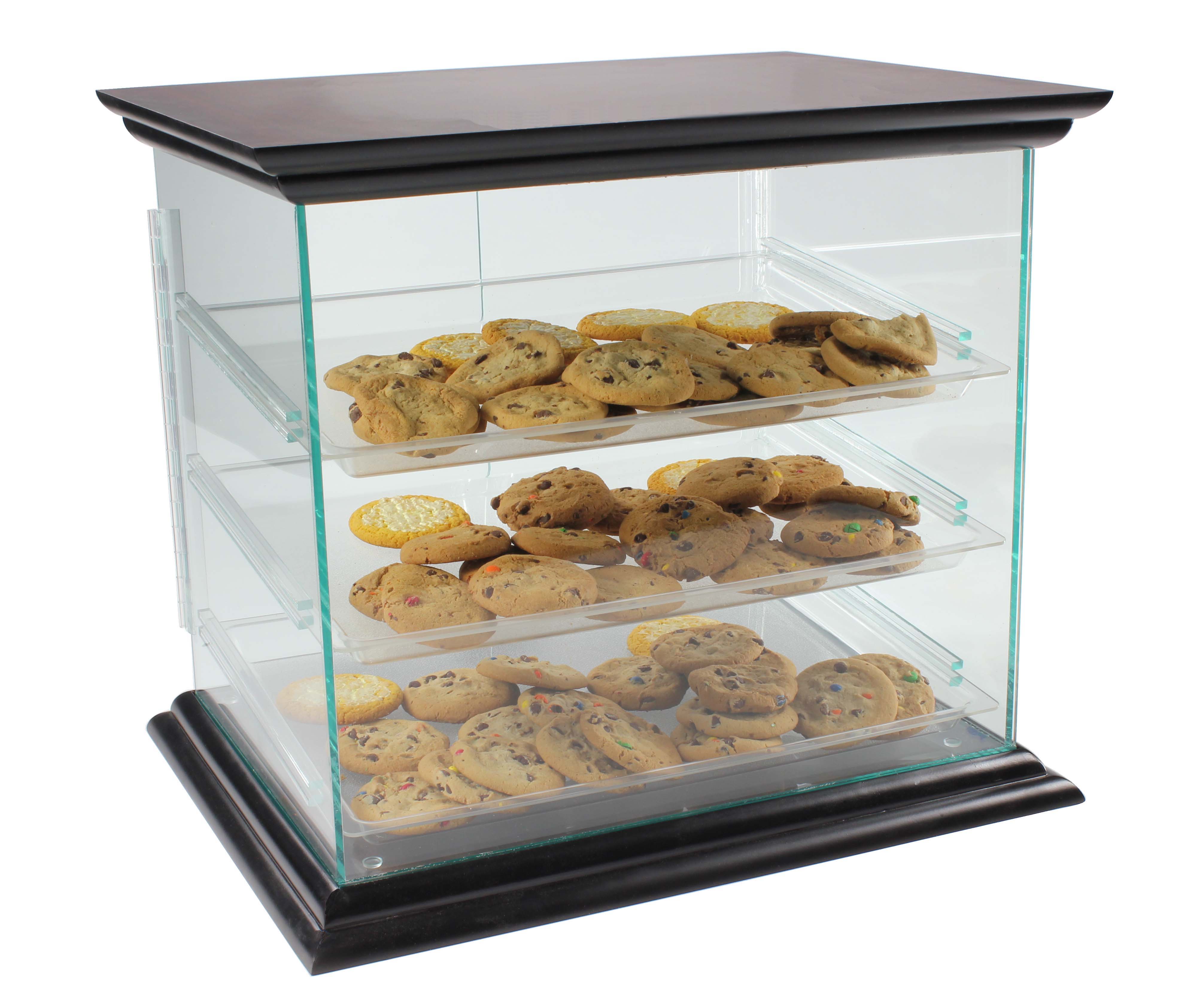 Cookie Display Case | Mahogany Finished Base & Top | Displays2Go