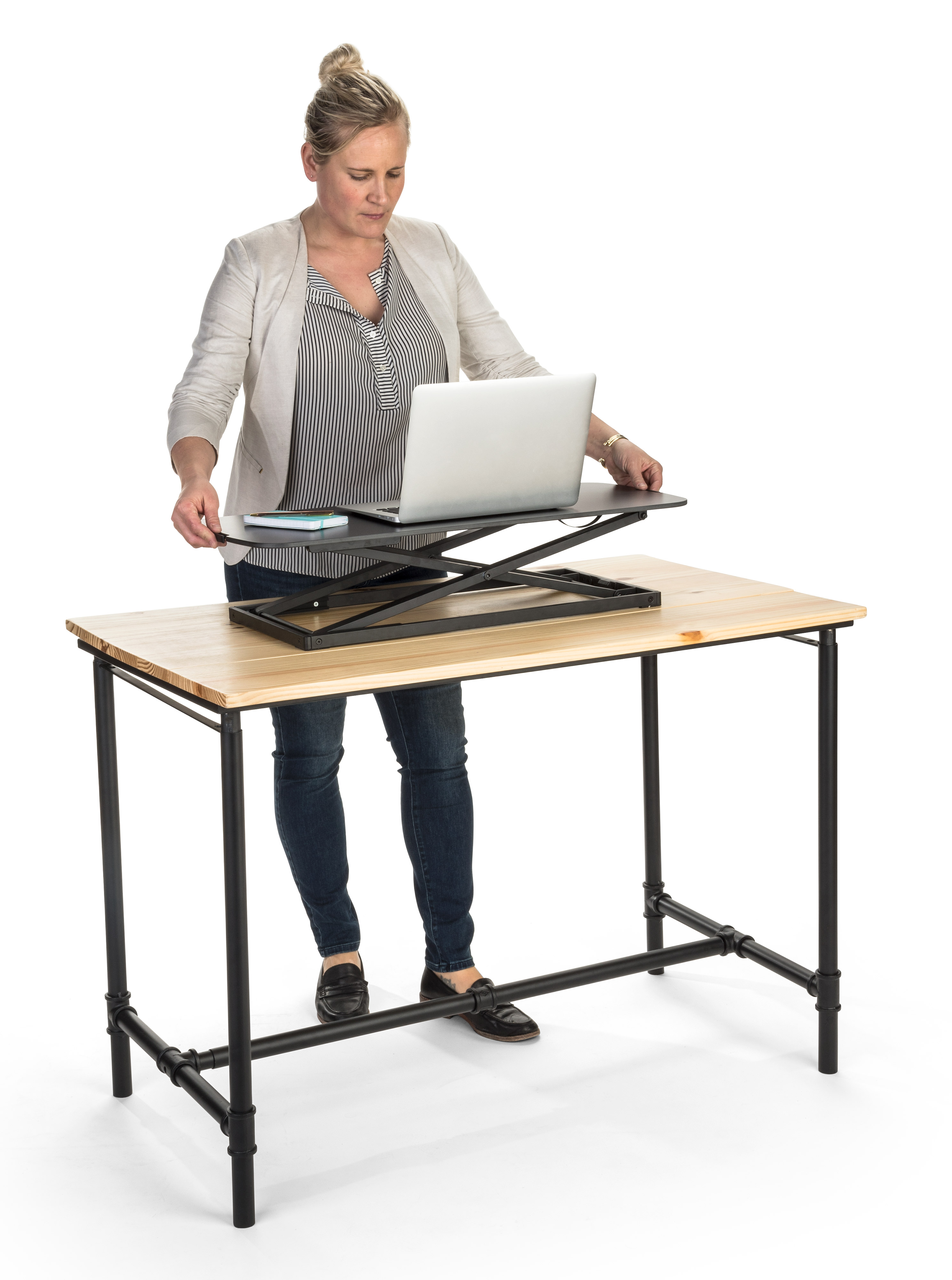 Folding Sit Stand Laptop Workstation | Adjustable Height | Displays2Go