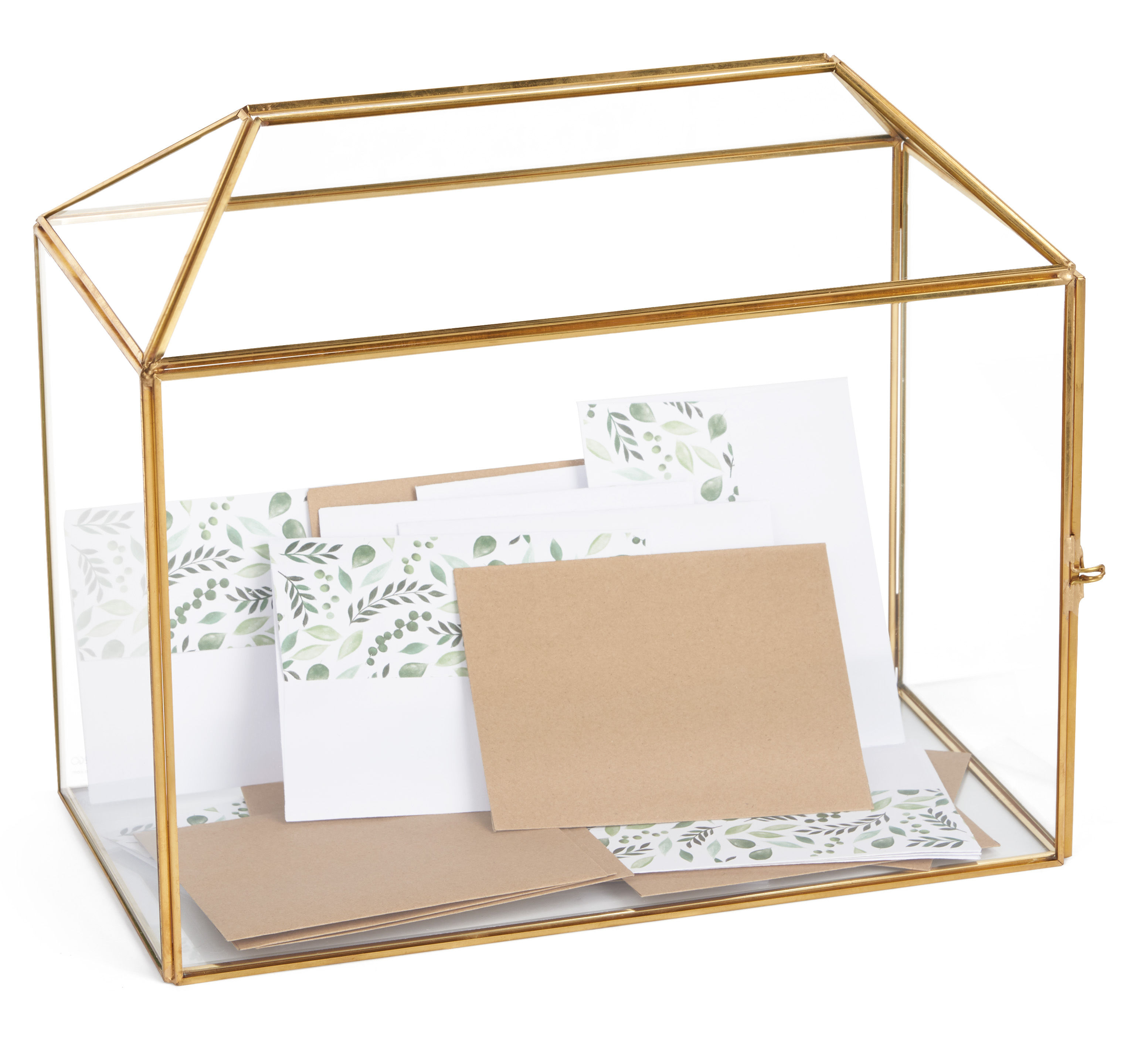 Gold and Glass Gift Card Box | 12.5 x 10.5 Display Space | Displays2Go
