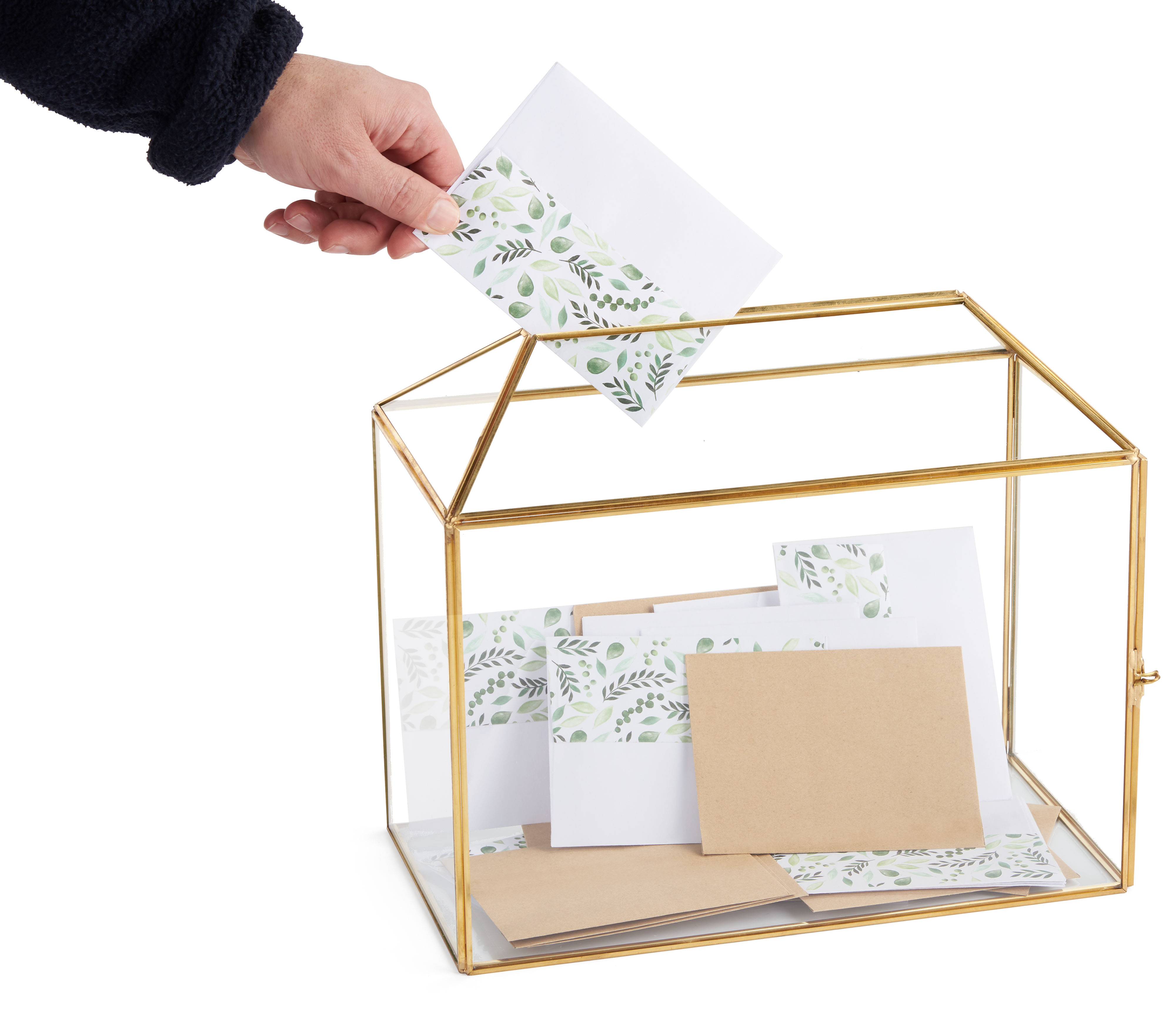 Gold and Glass Gift Card Box | 12.5 x 10.5 Display Space | Displays2Go