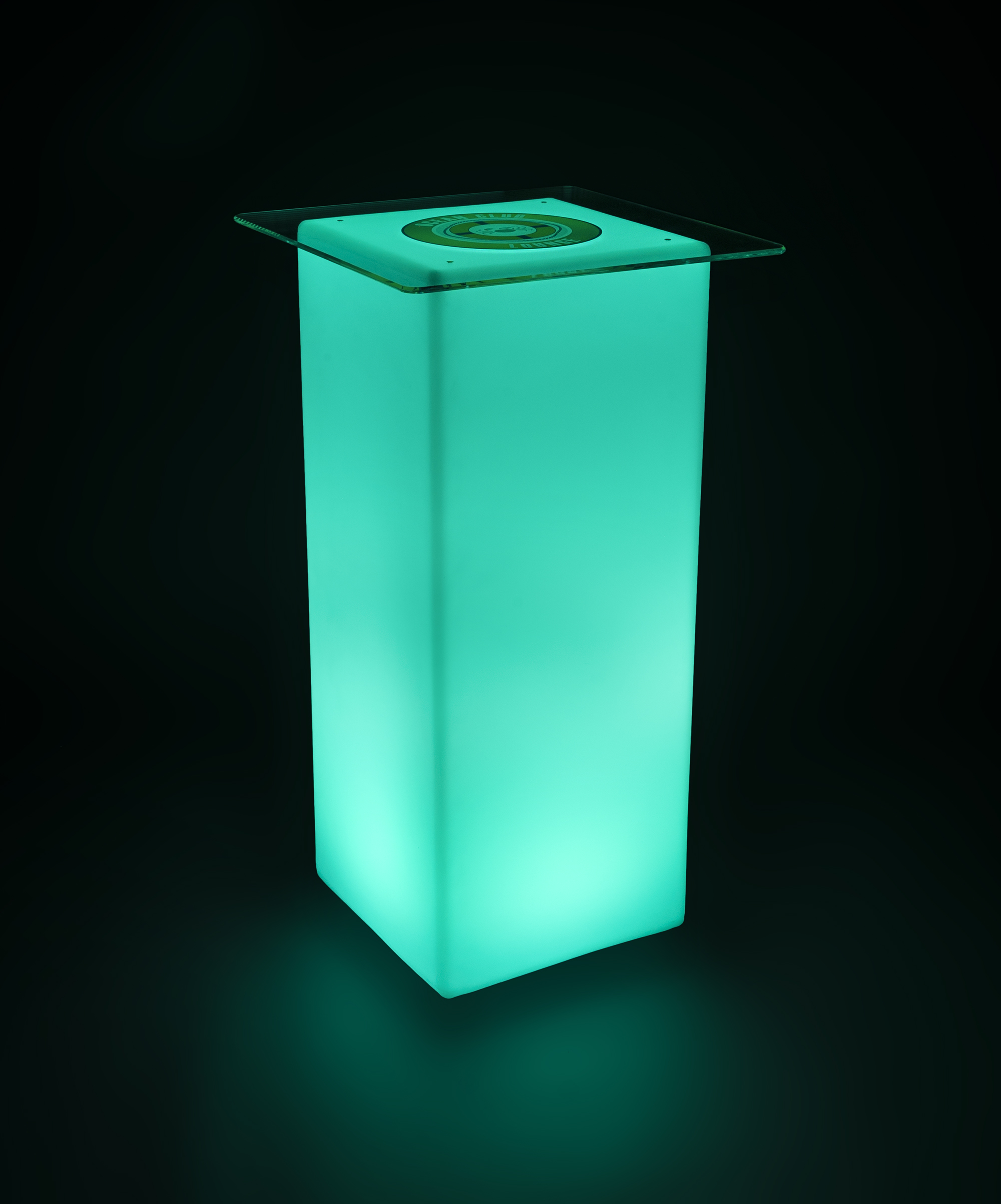 Logo LED Highboy Table | Custom Printed Acrylic Tabletop | Displays2Go