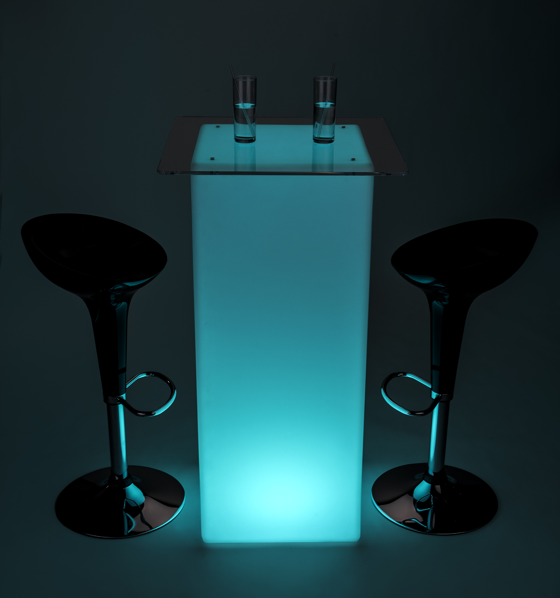Glowing High Boy Cocktail Table Set with LED Lighting | 3-Piece ...