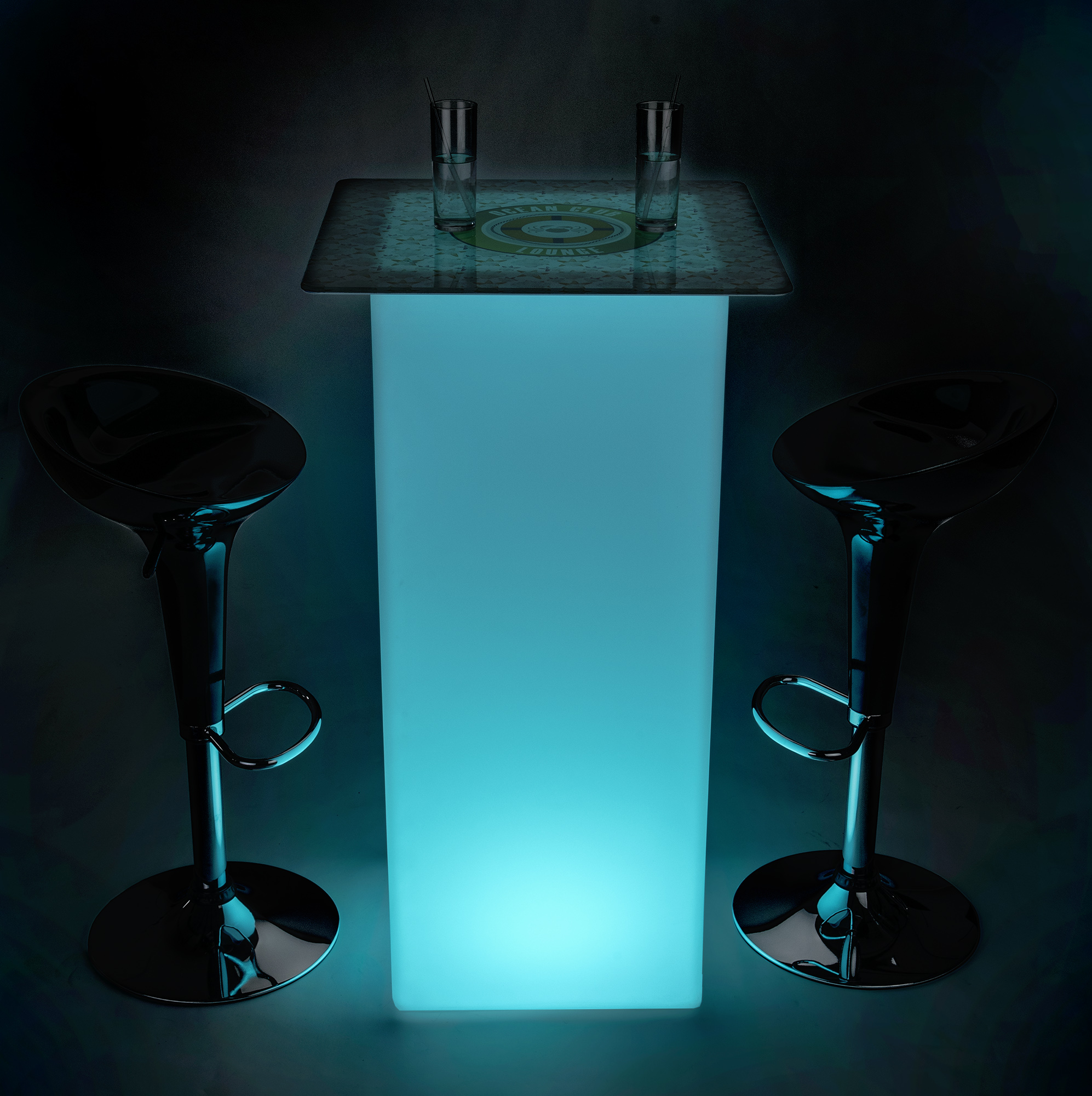Branded LED Highboy Table Set | Remote Control | Displays2Go