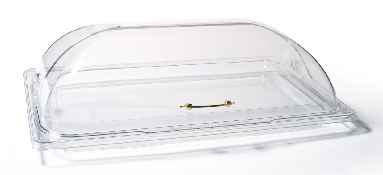 Clear Roll Top Lids - Handle and Slide Open Lid | Displays2Go