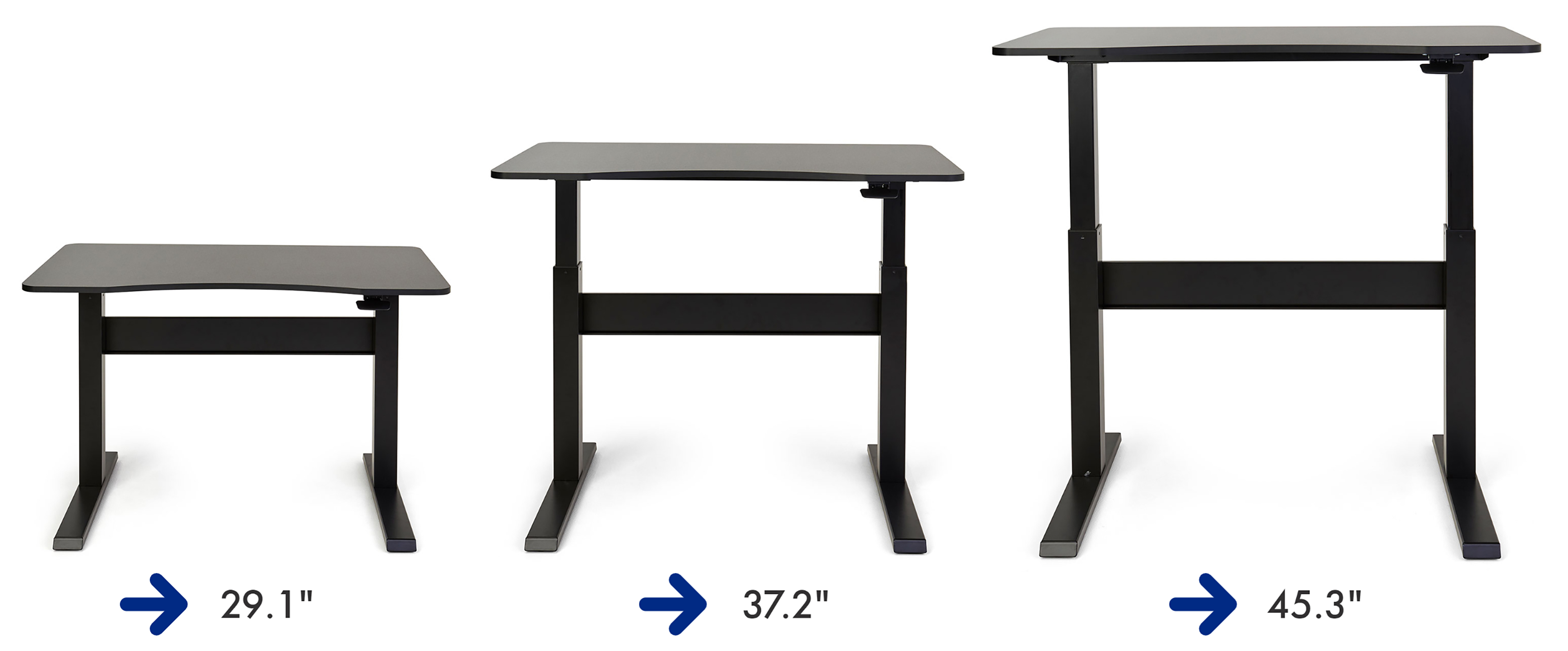 Pneumatic Height Adjustable Standing Desk | Reinforced Crossbar ...